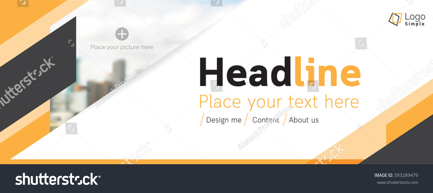 Horizontal Web Banner Vector Template Space Stock Vector (Royalty Free ...