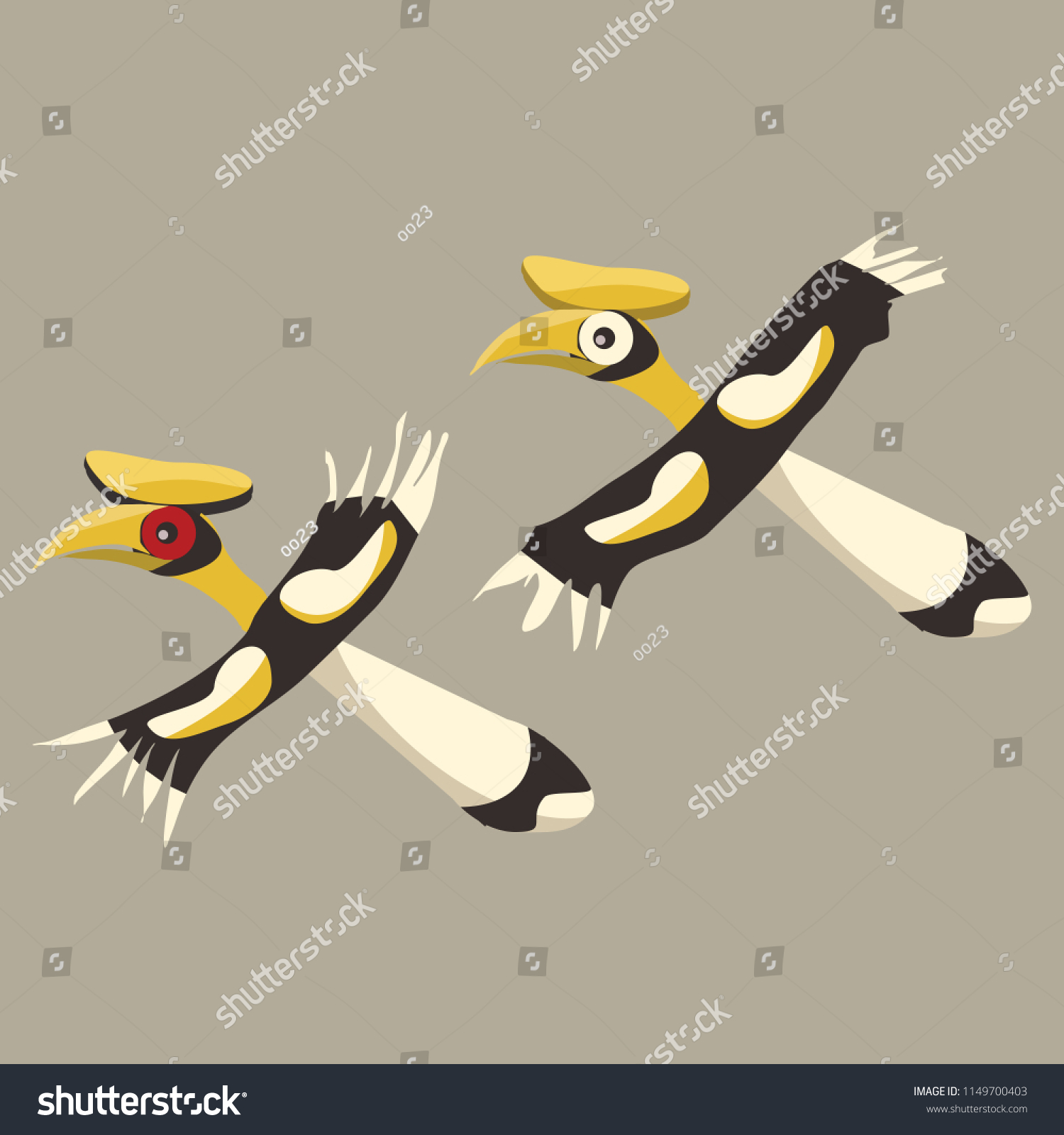 Hornbill Vector Illustration Stock Vector (Royalty Free) 1149700403