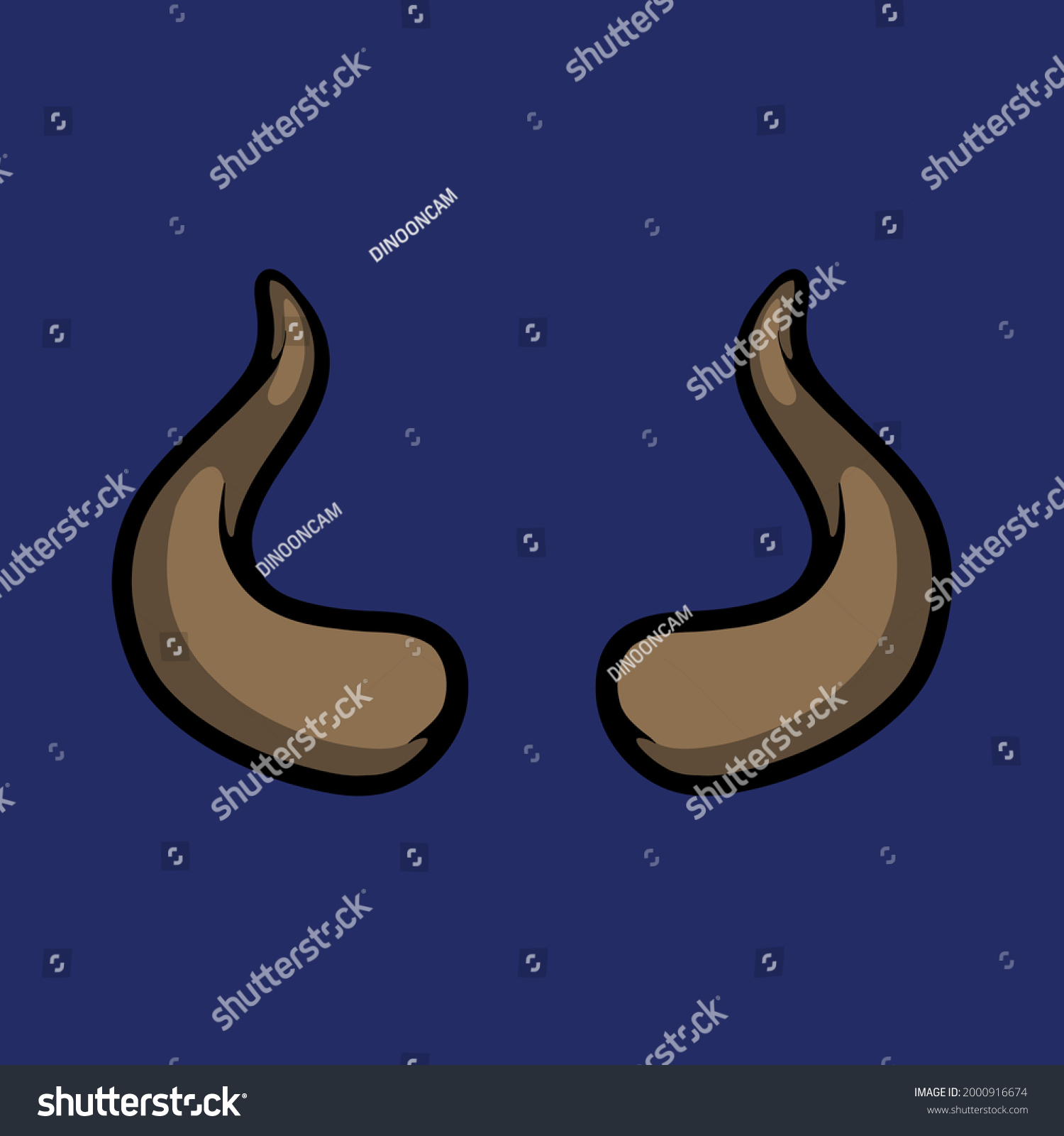 Horns Vector Illustration Drawing Object Isolated Stock Vector (Royalty ...