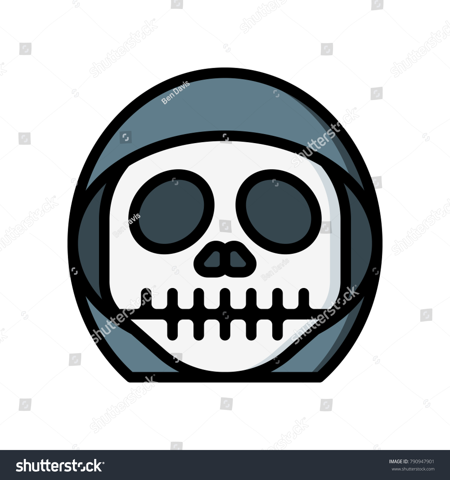 Horror Emojis Grim Reaper: เวกเตอร์สต็อก (ปลอดค่าลิขสิทธิ์) 790947901