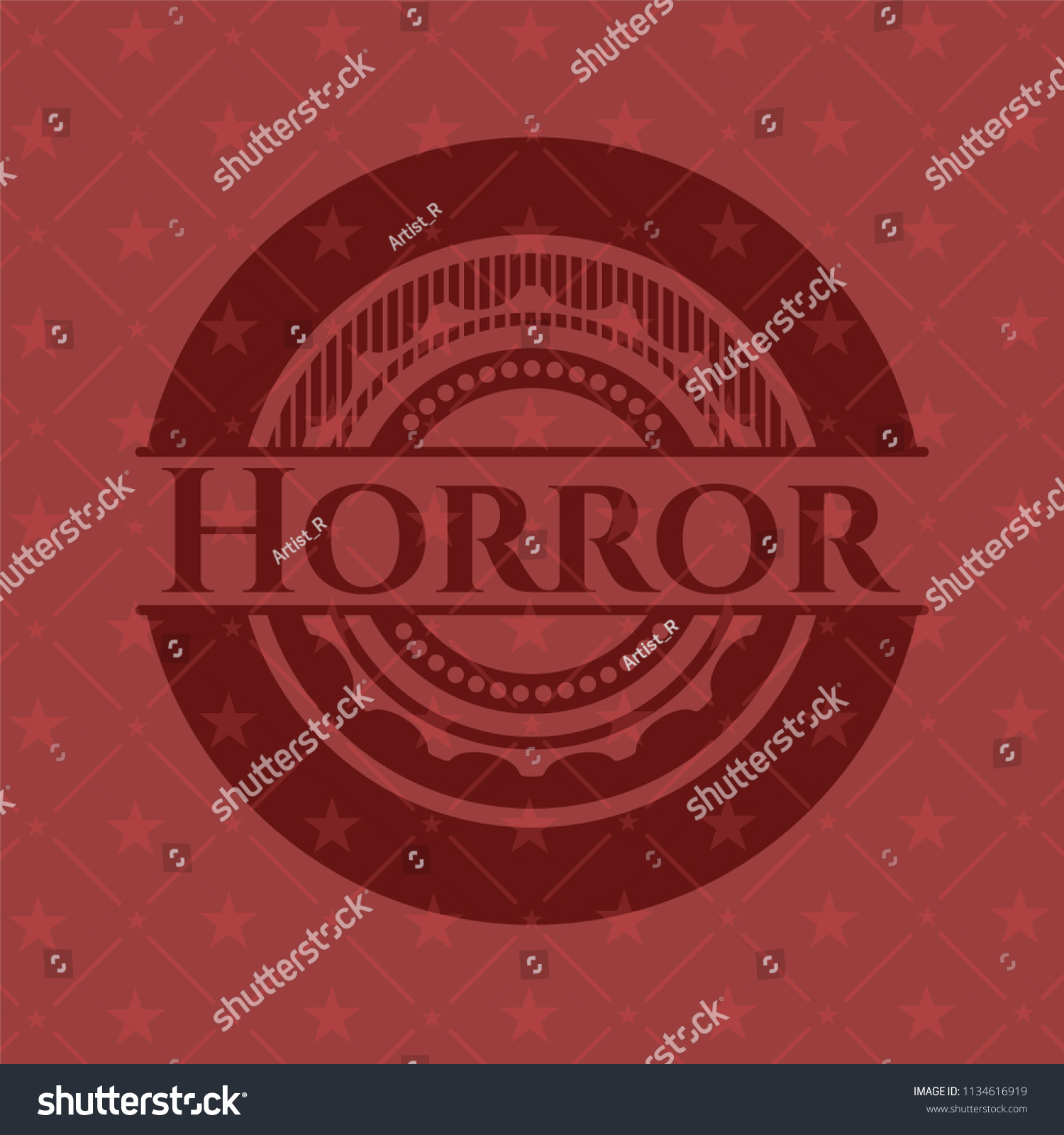 Horror Retro Red Emblem Stock Vector (Royalty Free) 1134616919