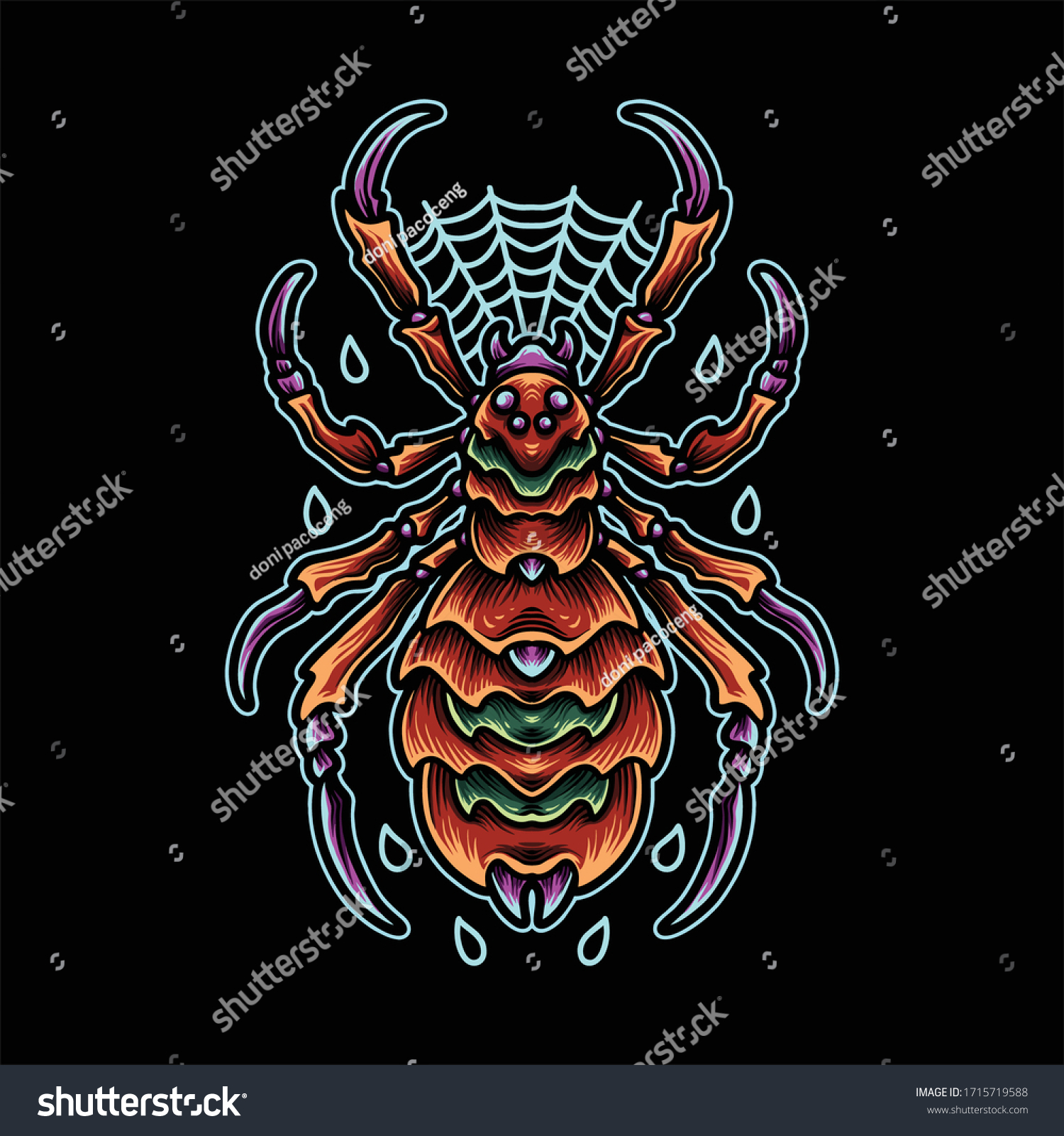 Horror Spider Illustration Vector Design Stock Vector (Royalty Free ...