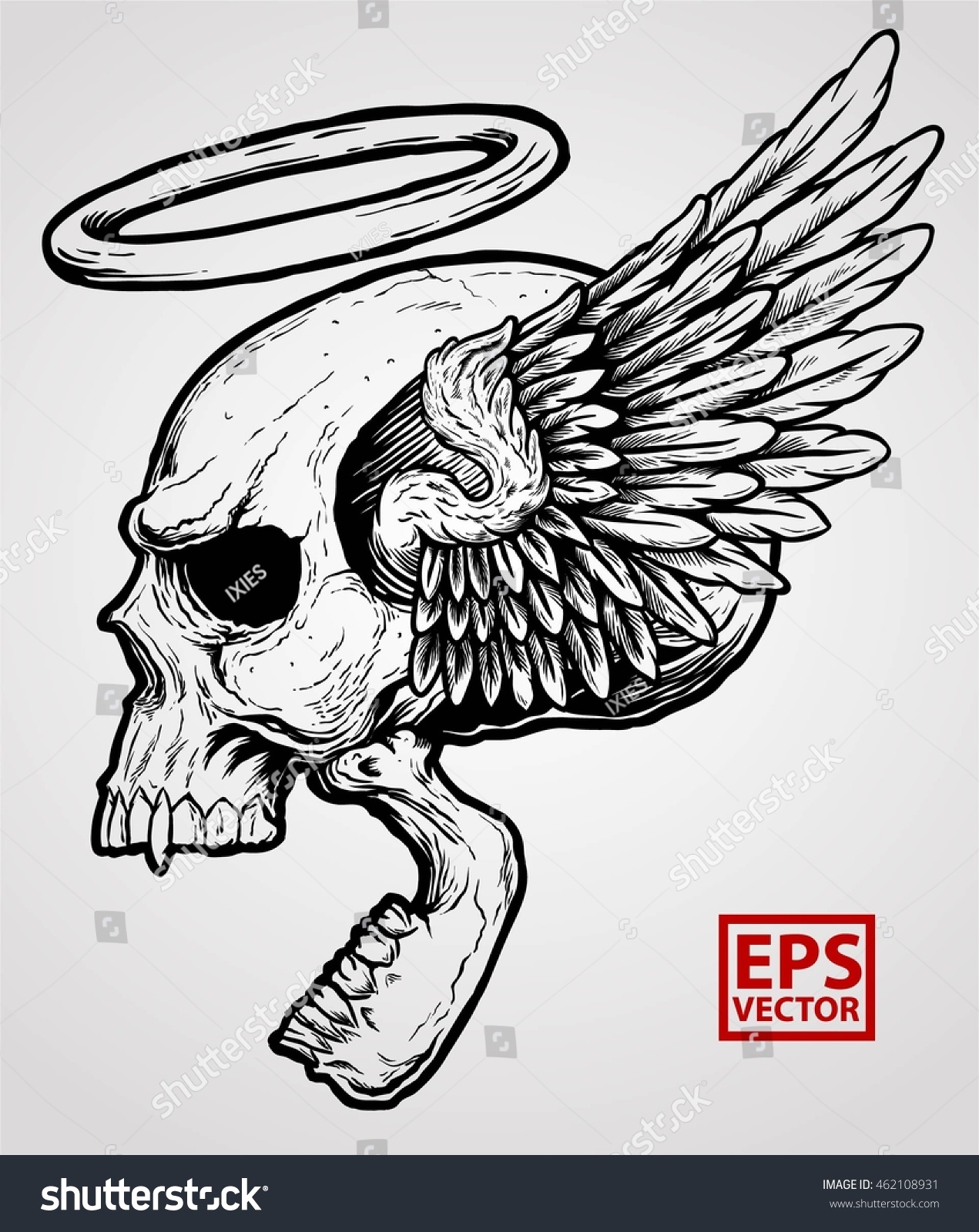 7,066 Skull angel vector Images, Stock Photos & Vectors | Shutterstock