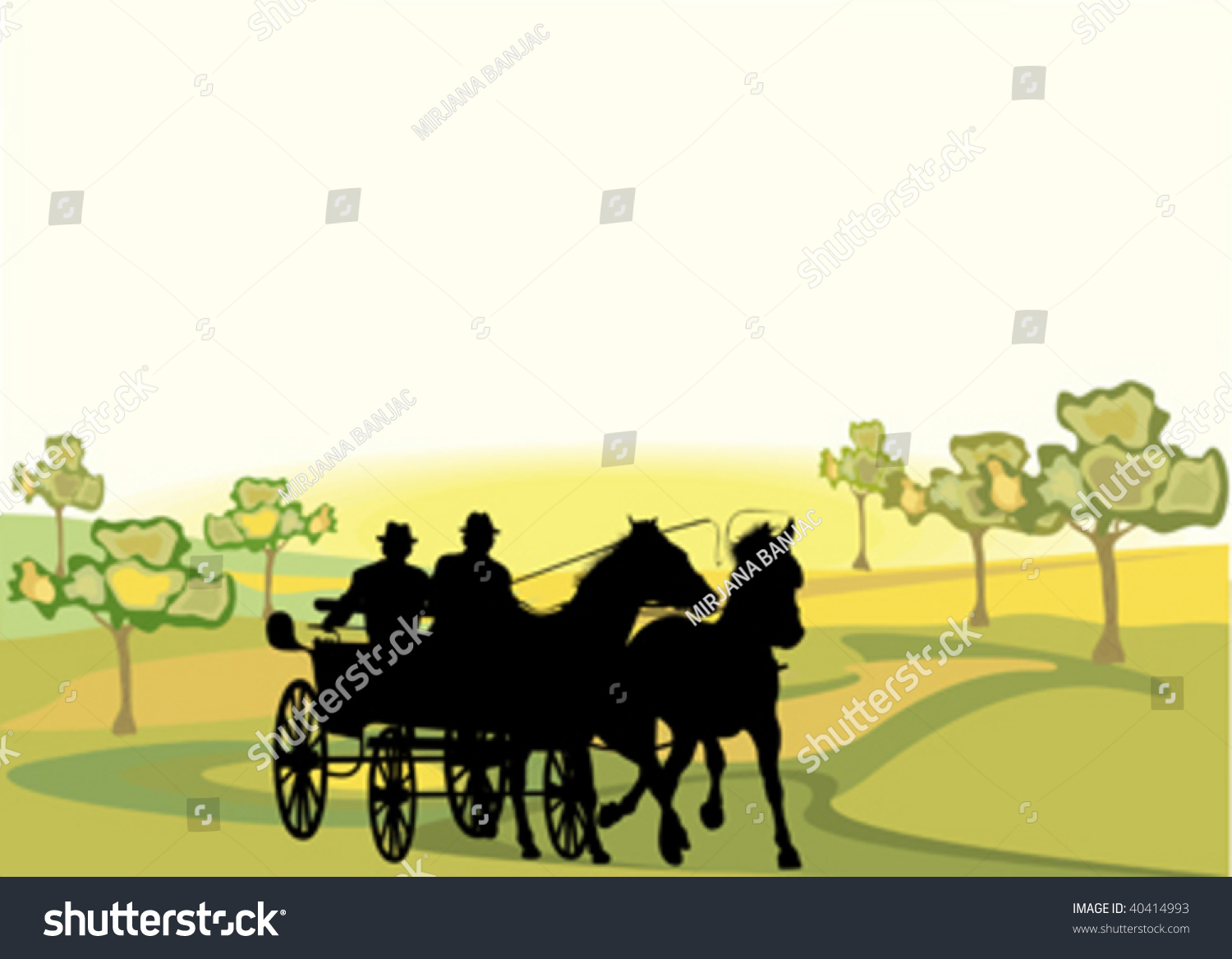 Horse Cart Stock Vector (Royalty Free) 40414993 | Shutterstock