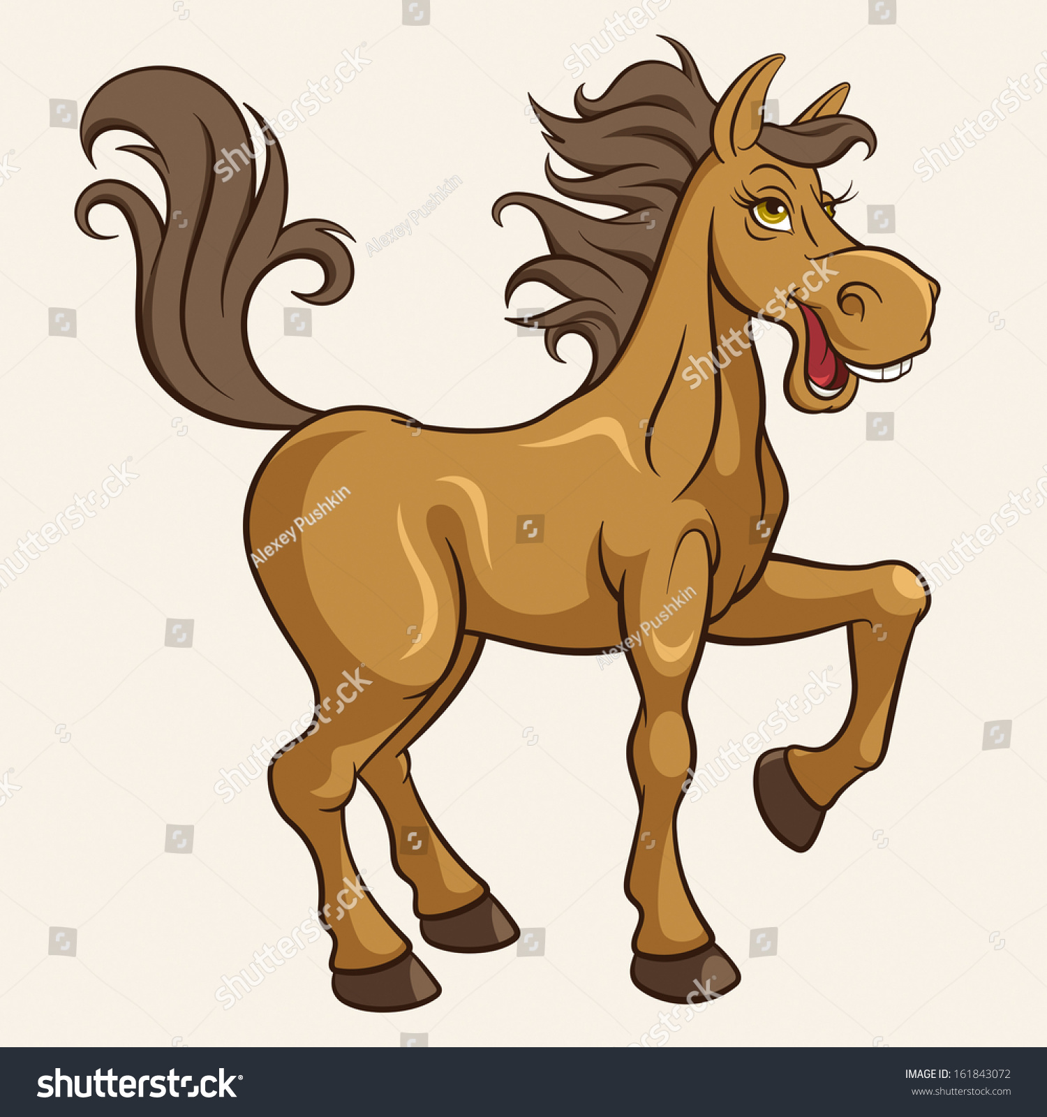 Horse Cartoon Vector Illustration: เวกเตอร์สต็อก (ปลอดค่าลิขสิทธิ์ ...