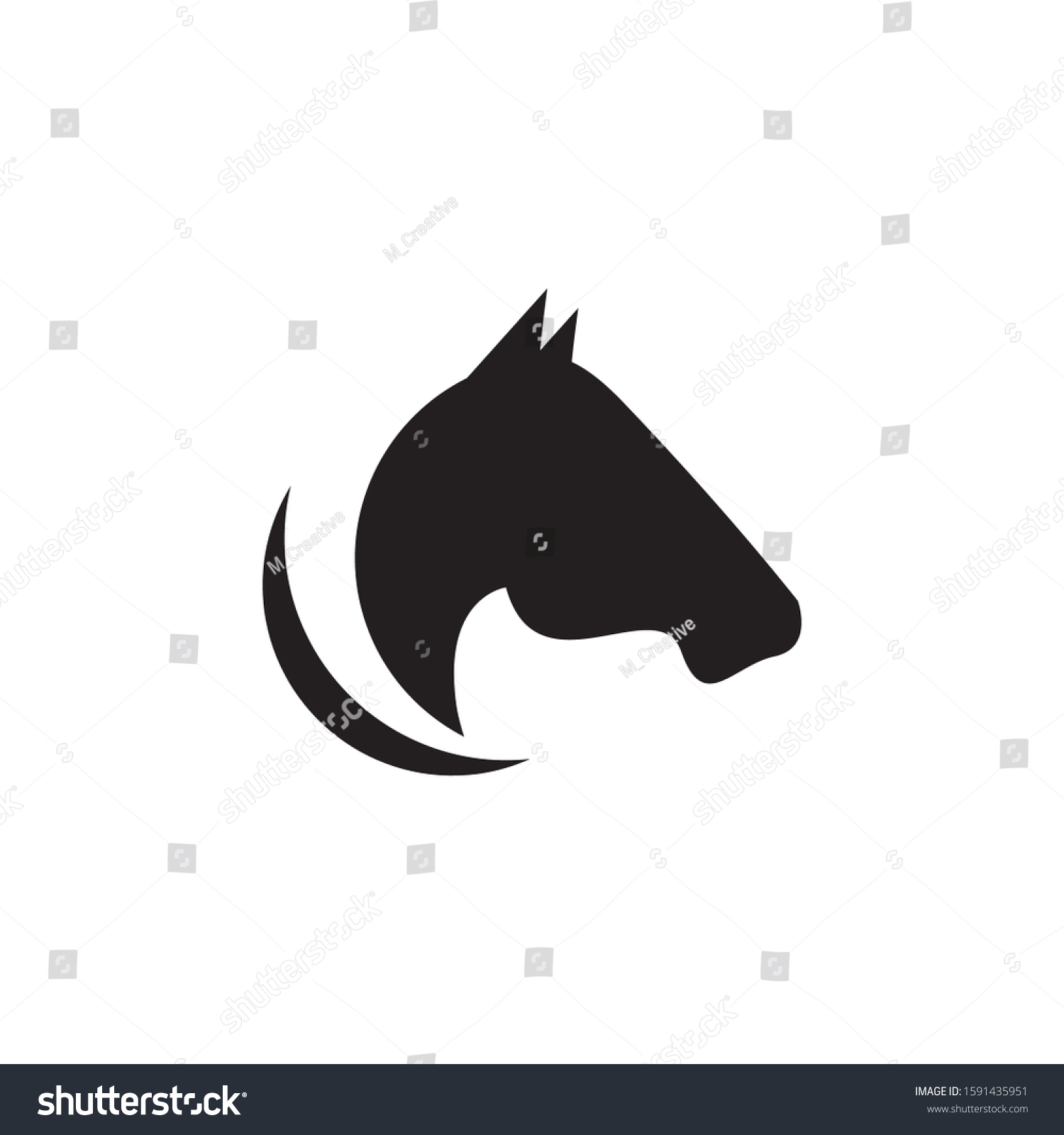 Horse Face Logo Template Vector Icon Stock Vector (Royalty Free ...