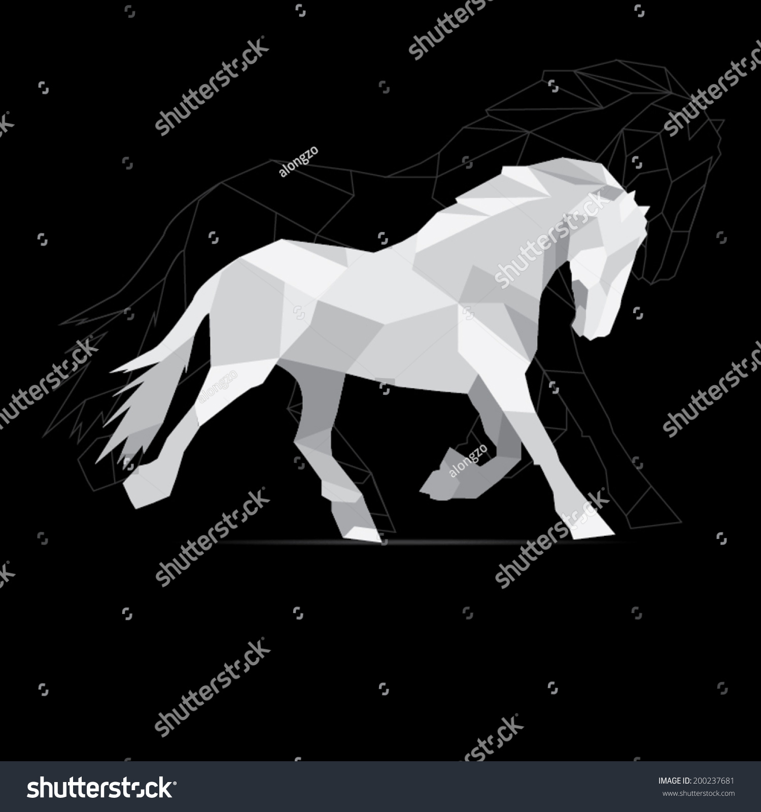 Horse Geometric Style Polygon Vector Stock Vector (Royalty Free) 200237681