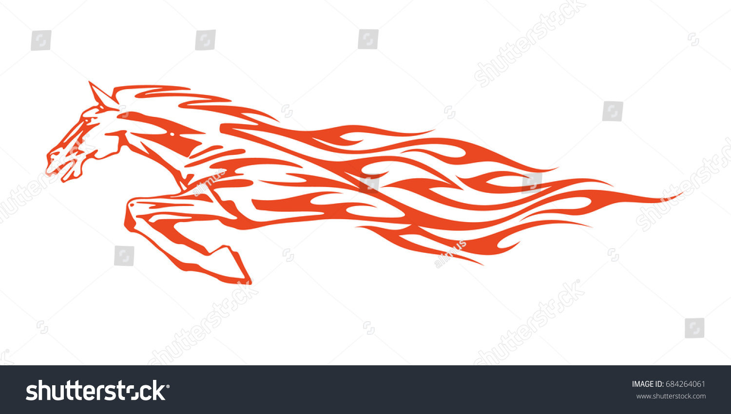 Horse Head Flame Vector Template Design Stock Vector (Royalty Free ...
