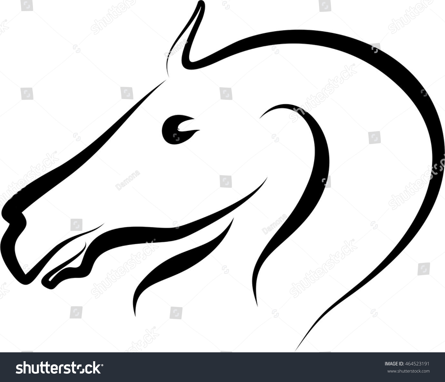 Horse Head Symbol Stock Vector (Royalty Free) 464523191