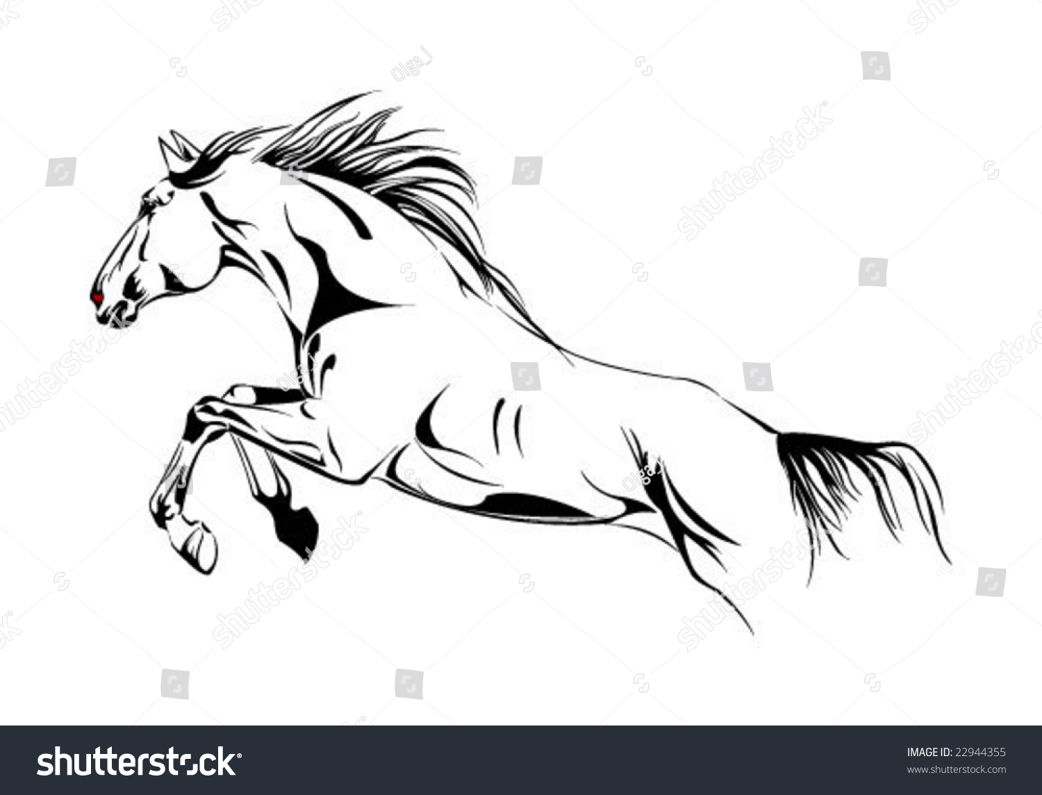 Horse Jump Vector Sketch Stock Vector 22944355 - Shutterstock