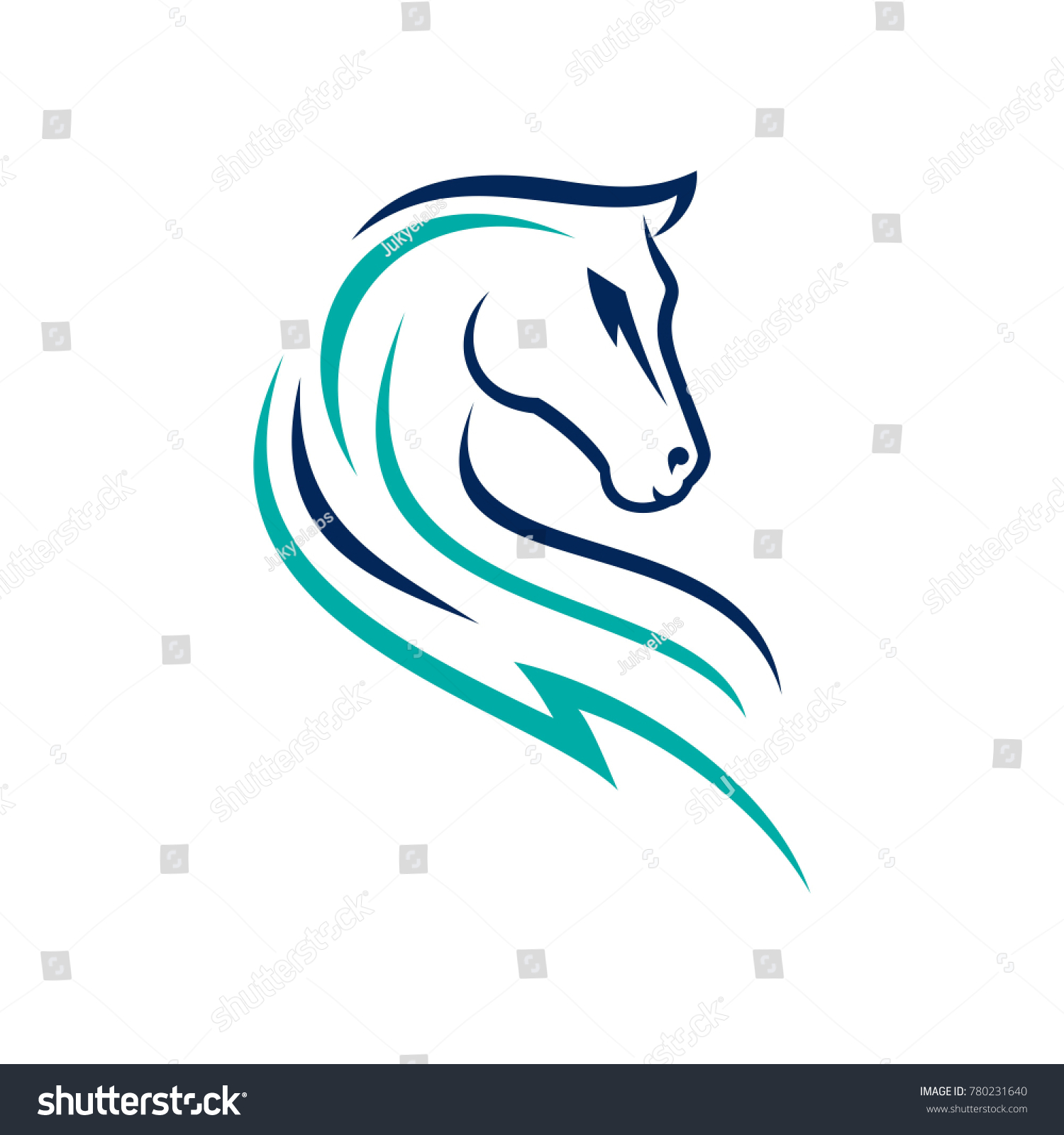 Horse Line Art Logo Vector Stock Vector (Royalty Free) 780231640