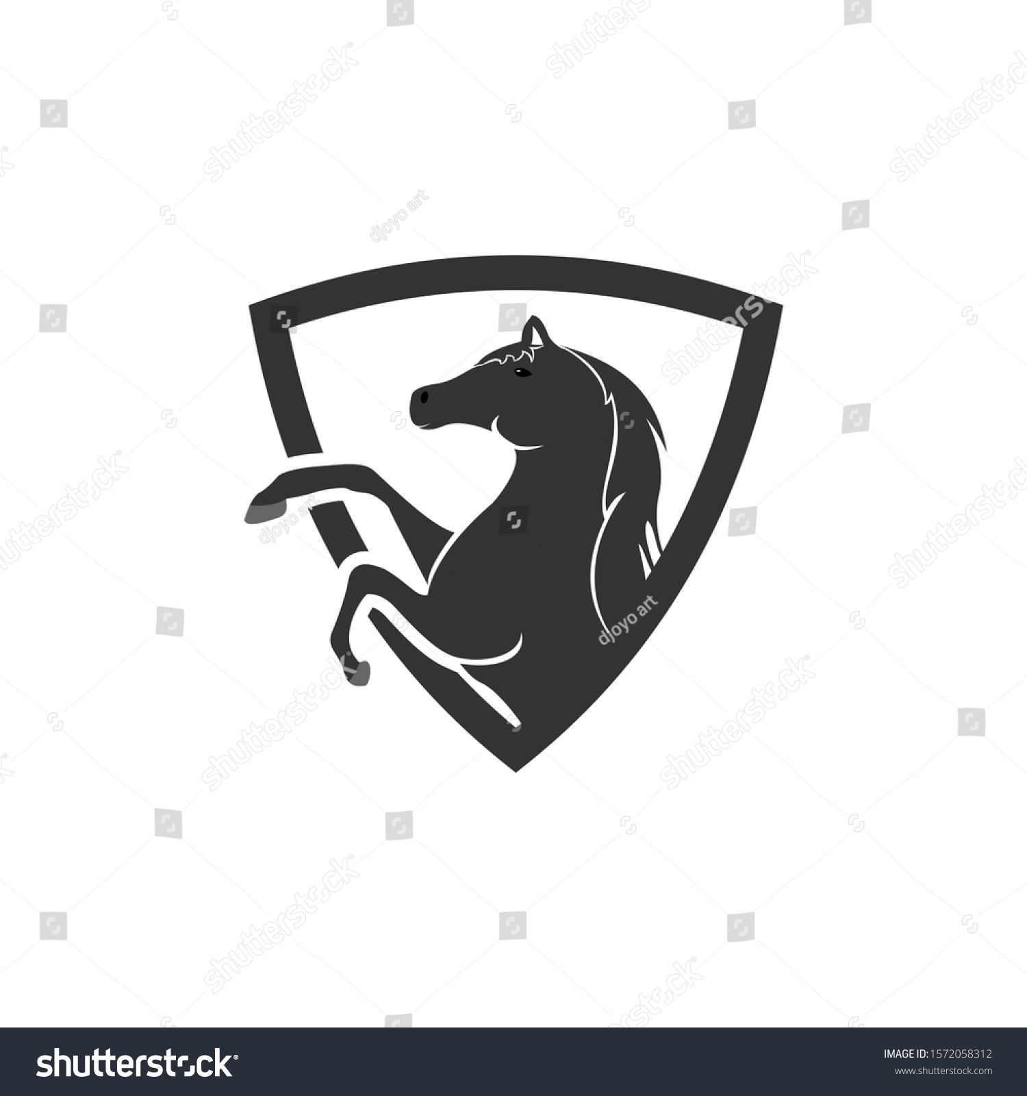 Horse Simple Logo Vector Art Template Stock Vector (Royalty Free ...
