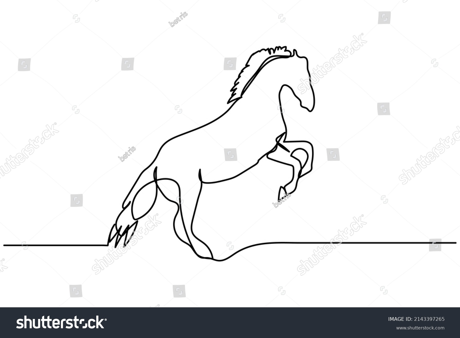 Horse Single Continuous Line Illustration Vector Stock Vector (Royalty ...