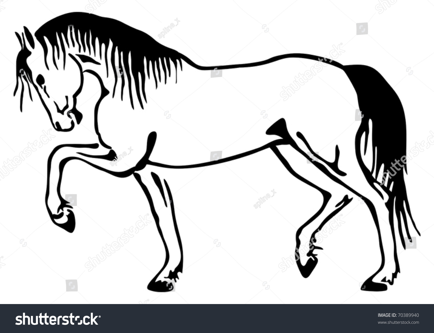 Horse Steps Vector Sketch Stock Vector (Royalty Free) 70389940