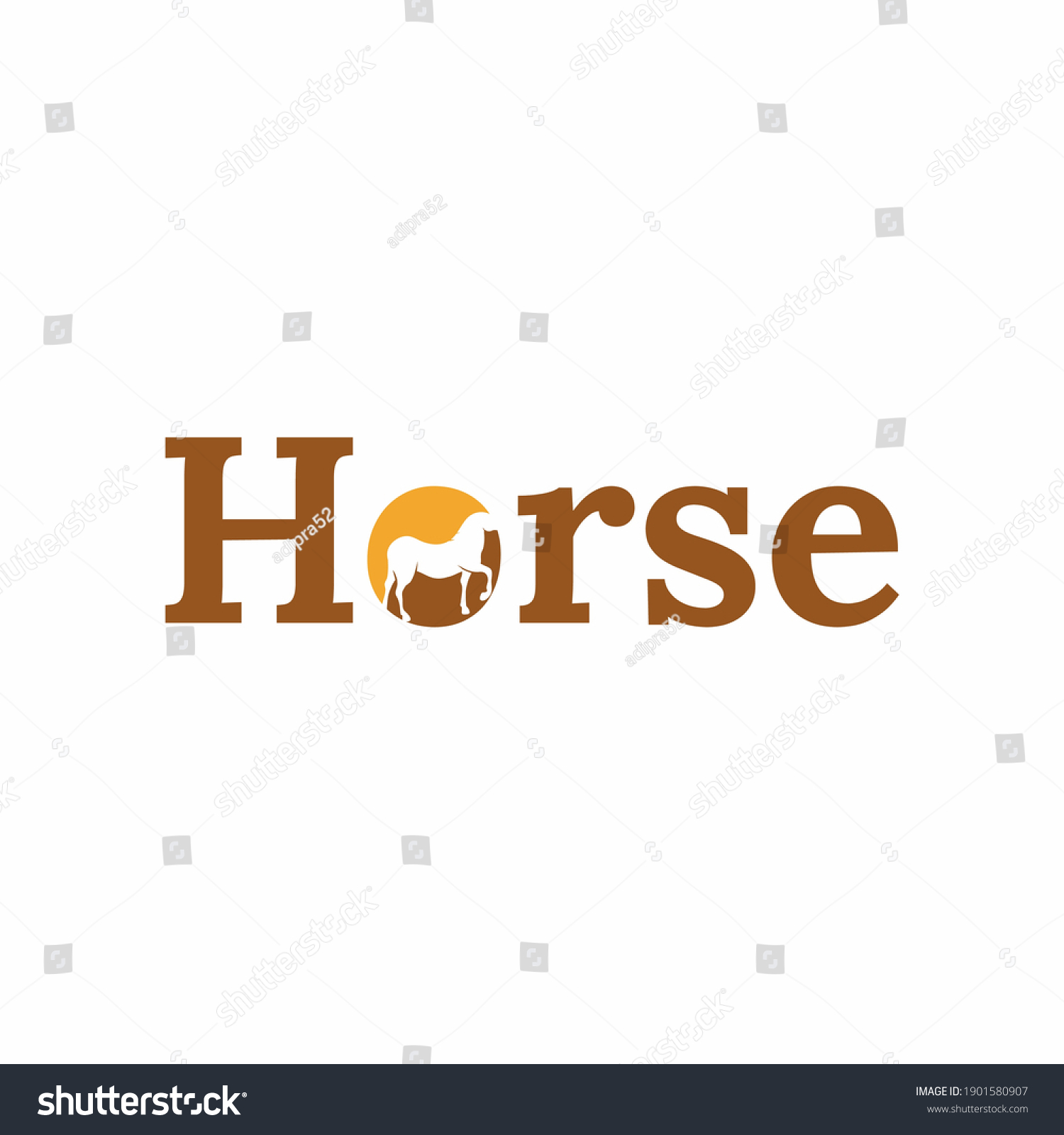 Horse Text Horse Shape Inside Logo Stock Vector (Royalty Free) 1901580907
