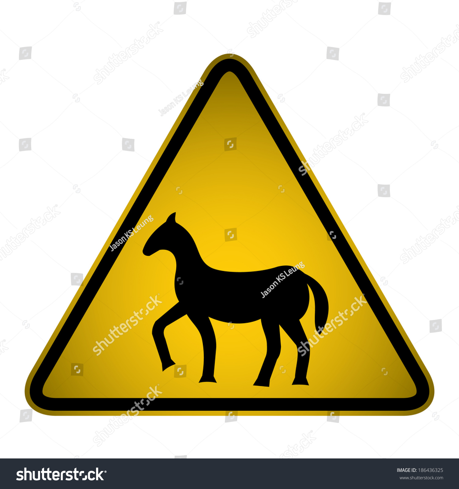 Horse Warning Sign Vector Stock Vector (Royalty Free) 186436325 ...