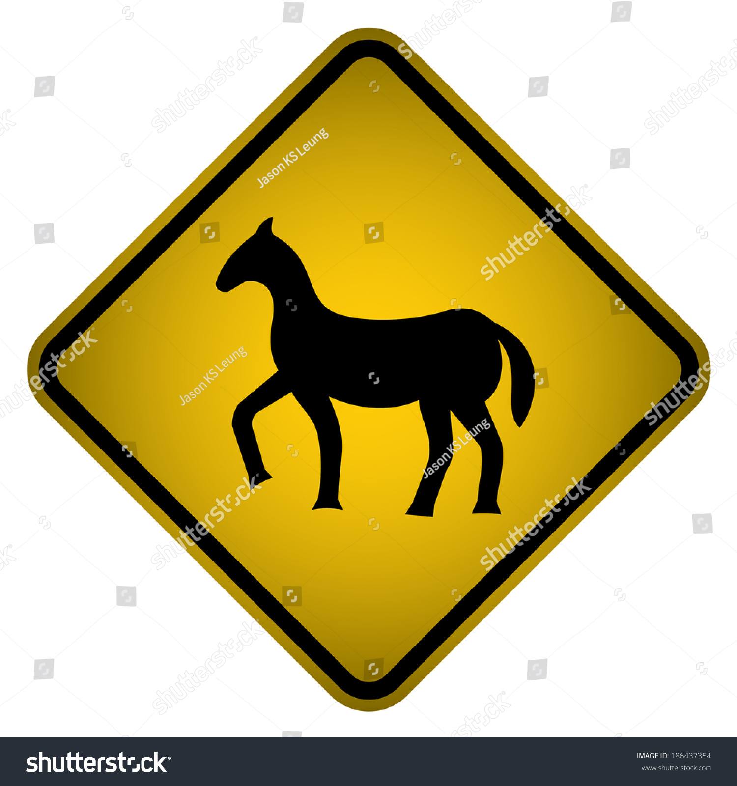 Horse Warning Sign Vector: เวกเตอร์สต็อก (ปลอดค่าลิขสิทธิ์) 186437354 ...
