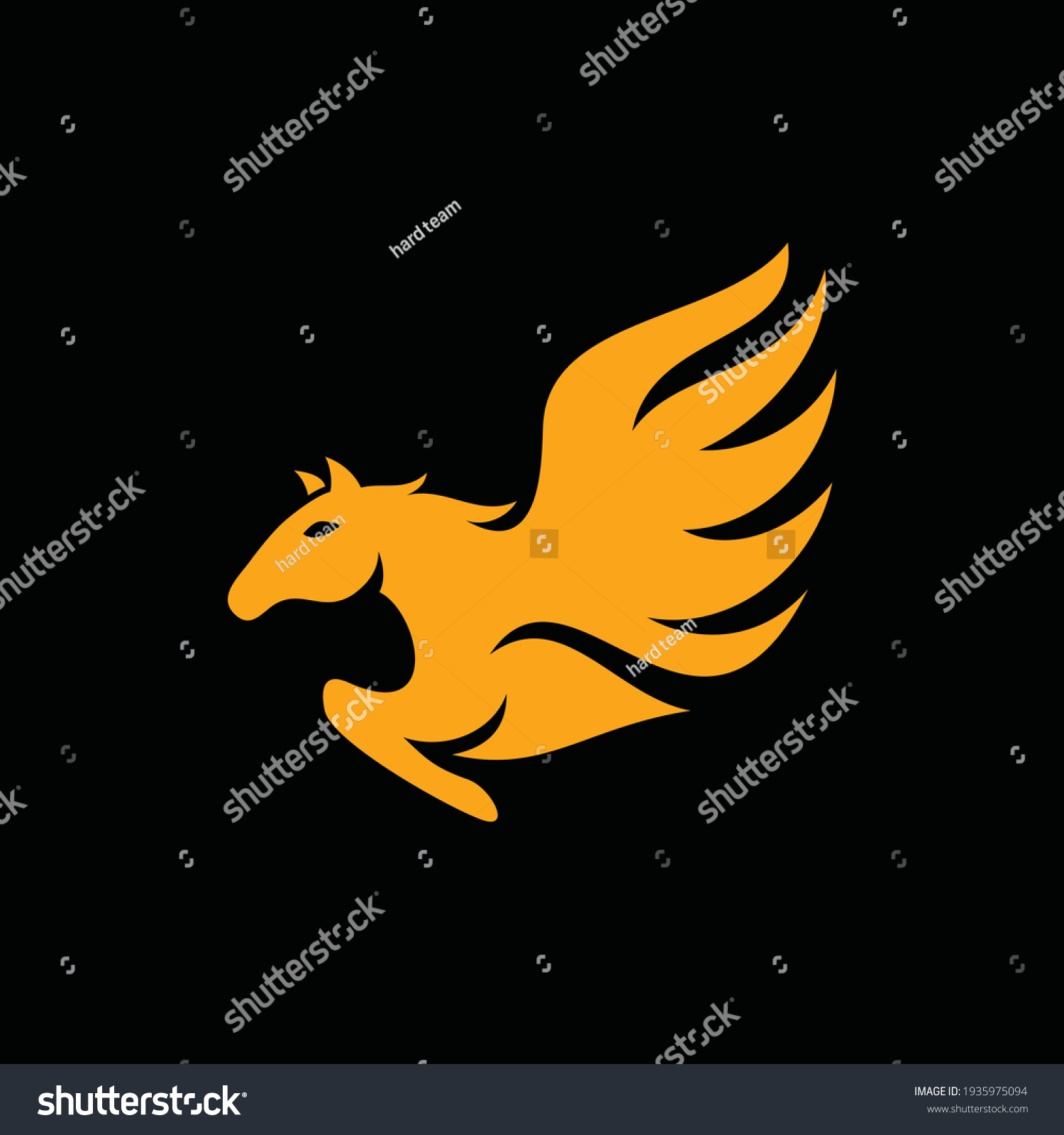 Horse Wing Vector Logo Design Stock Vector (Royalty Free) 1935975094 ...