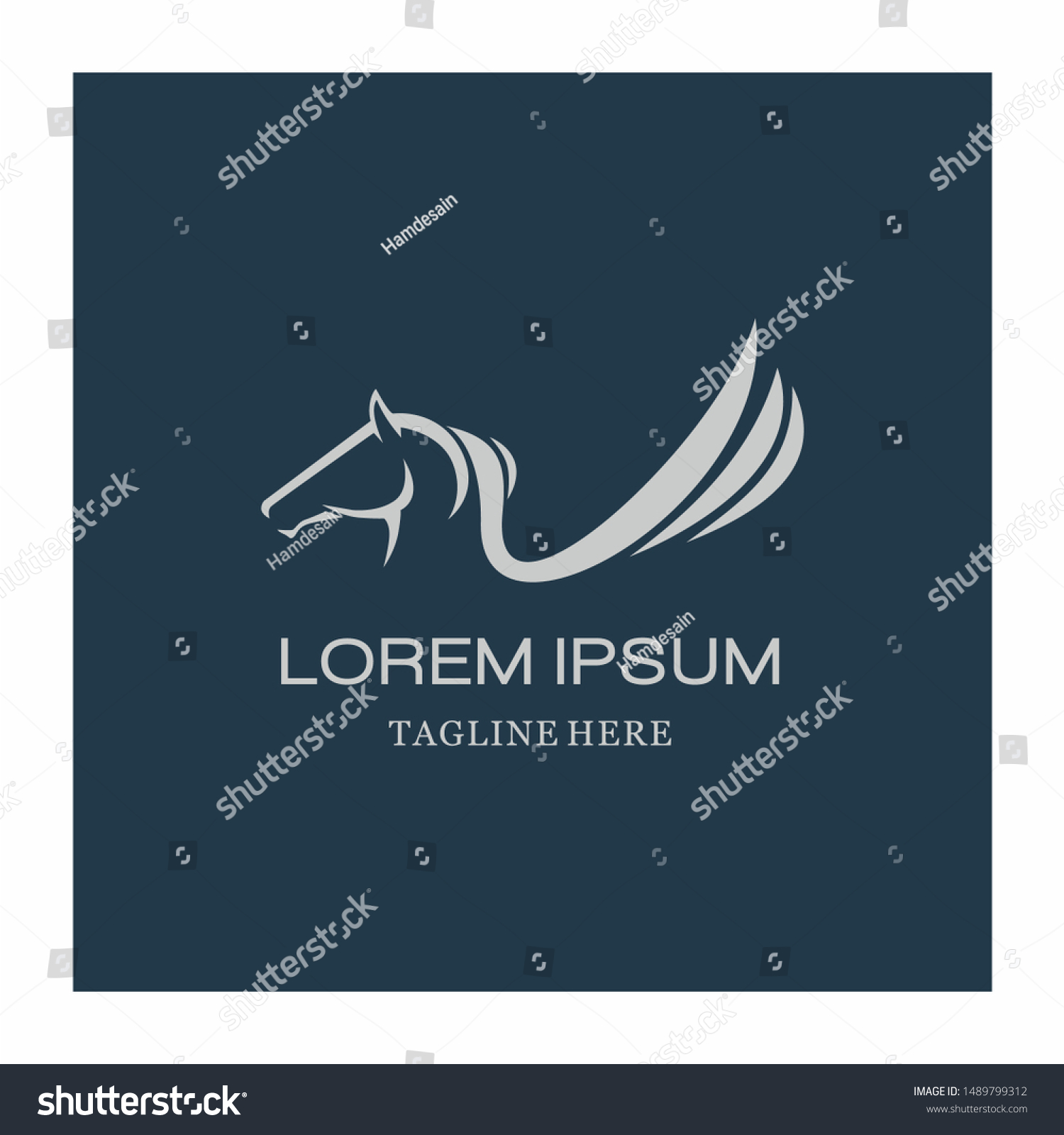 Horse Wing Logo Design Vector Stock Vector (Royalty Free) 1489799312 ...