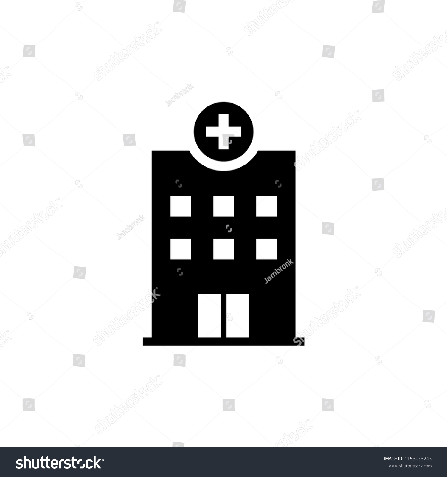 Hospital Building Vector Icon Stock Vector (Royalty Free) 1153438243 ...