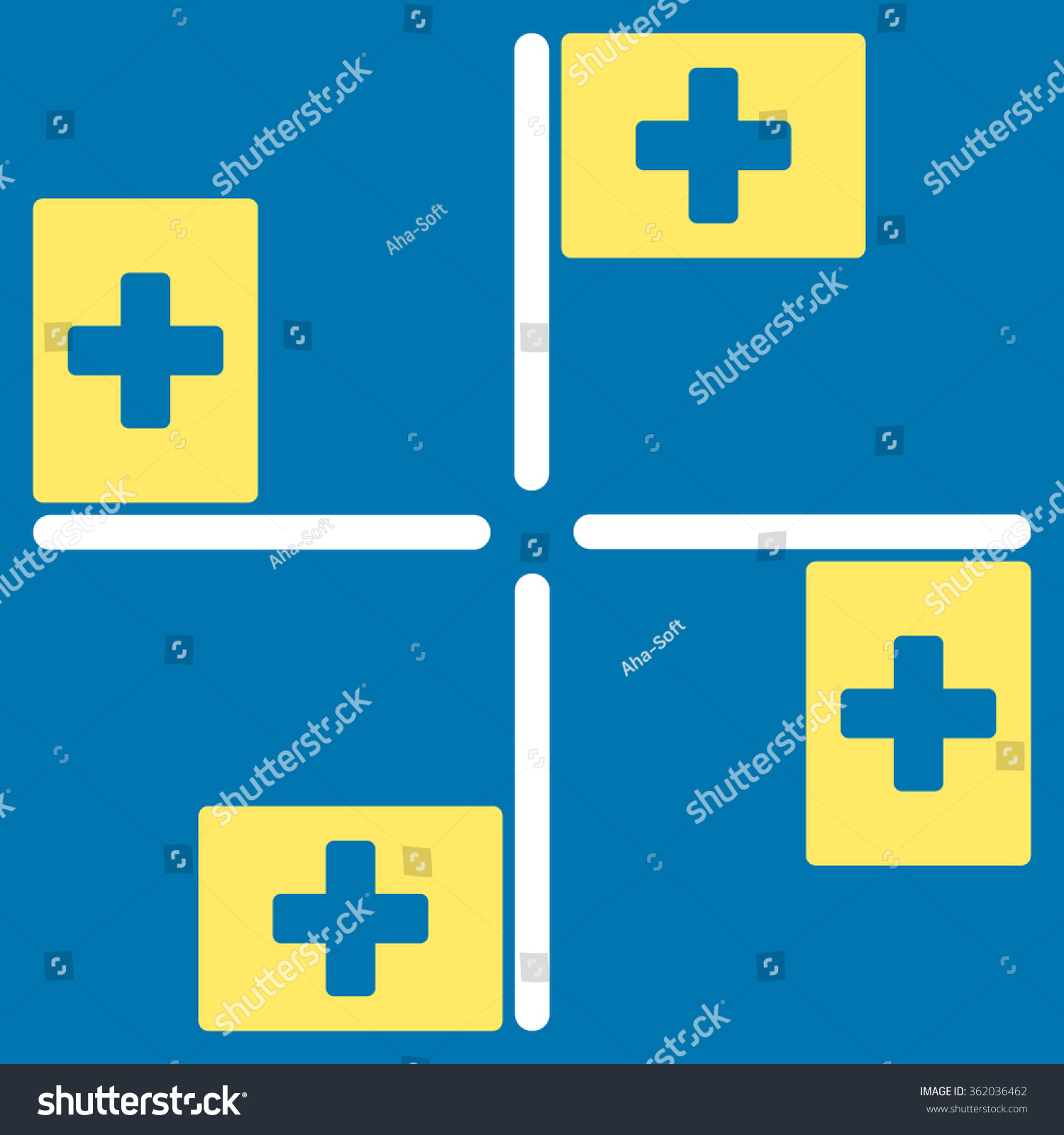 Hospital Flags Icon Stock Vector (Royalty Free) 362036462