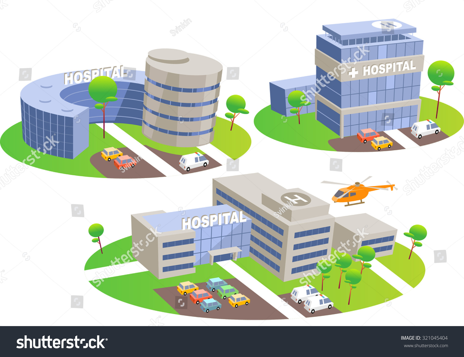 Hospital Fun Cartoon Map Elements Elements Stock Vector (Royalty Free ...