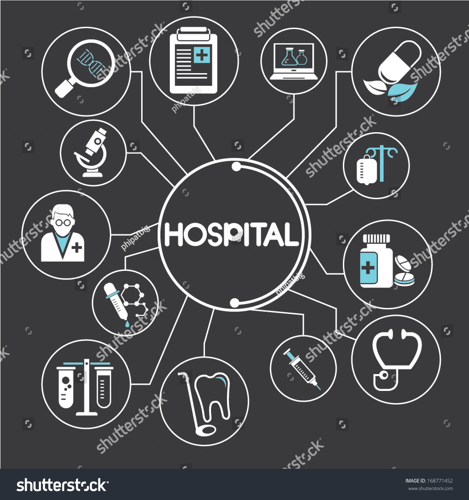 Hospital Mind Mapping Info Graphics Stock Vector (Royalty Free ...