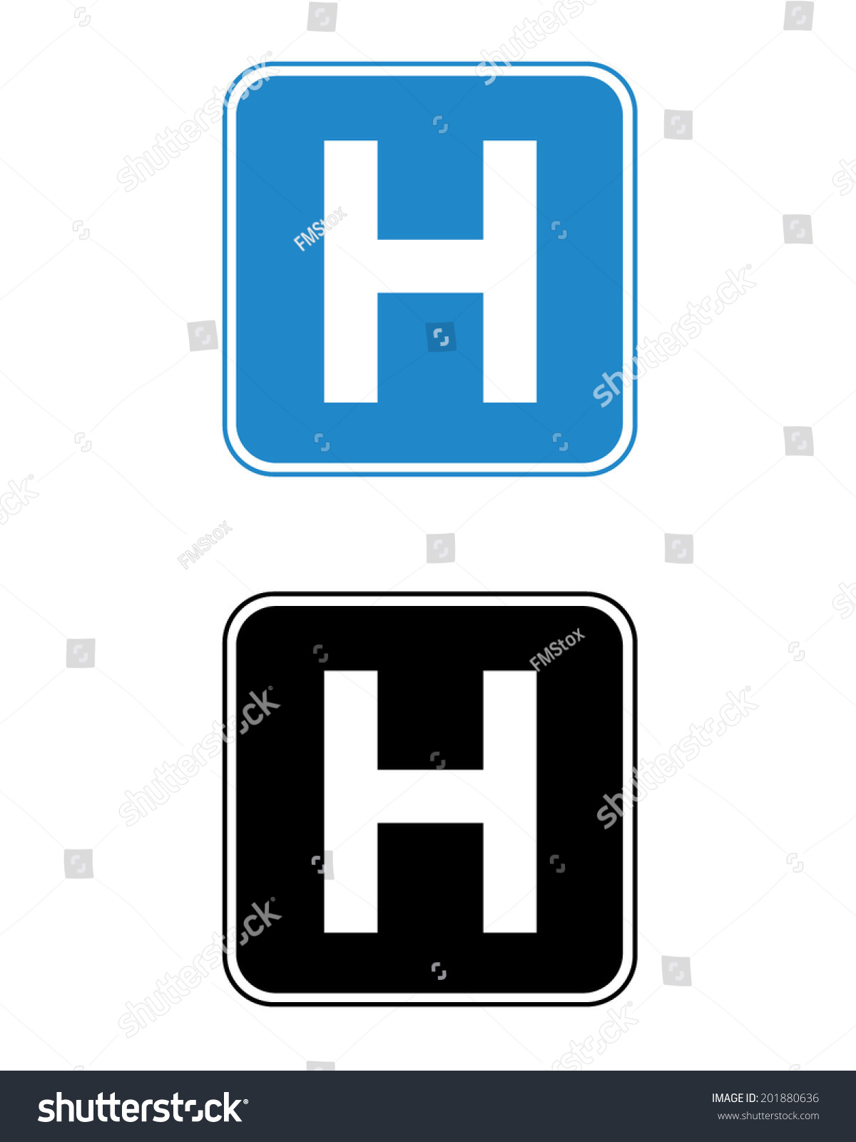 Hospital Sign Vector Stock Vector (Royalty Free) 201880636