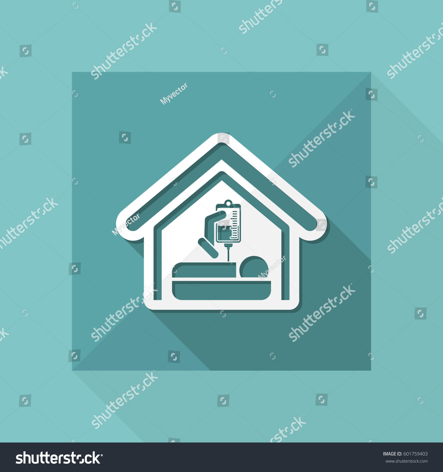 Hospitalized Icon Stock Vector (Royalty Free) 601759403