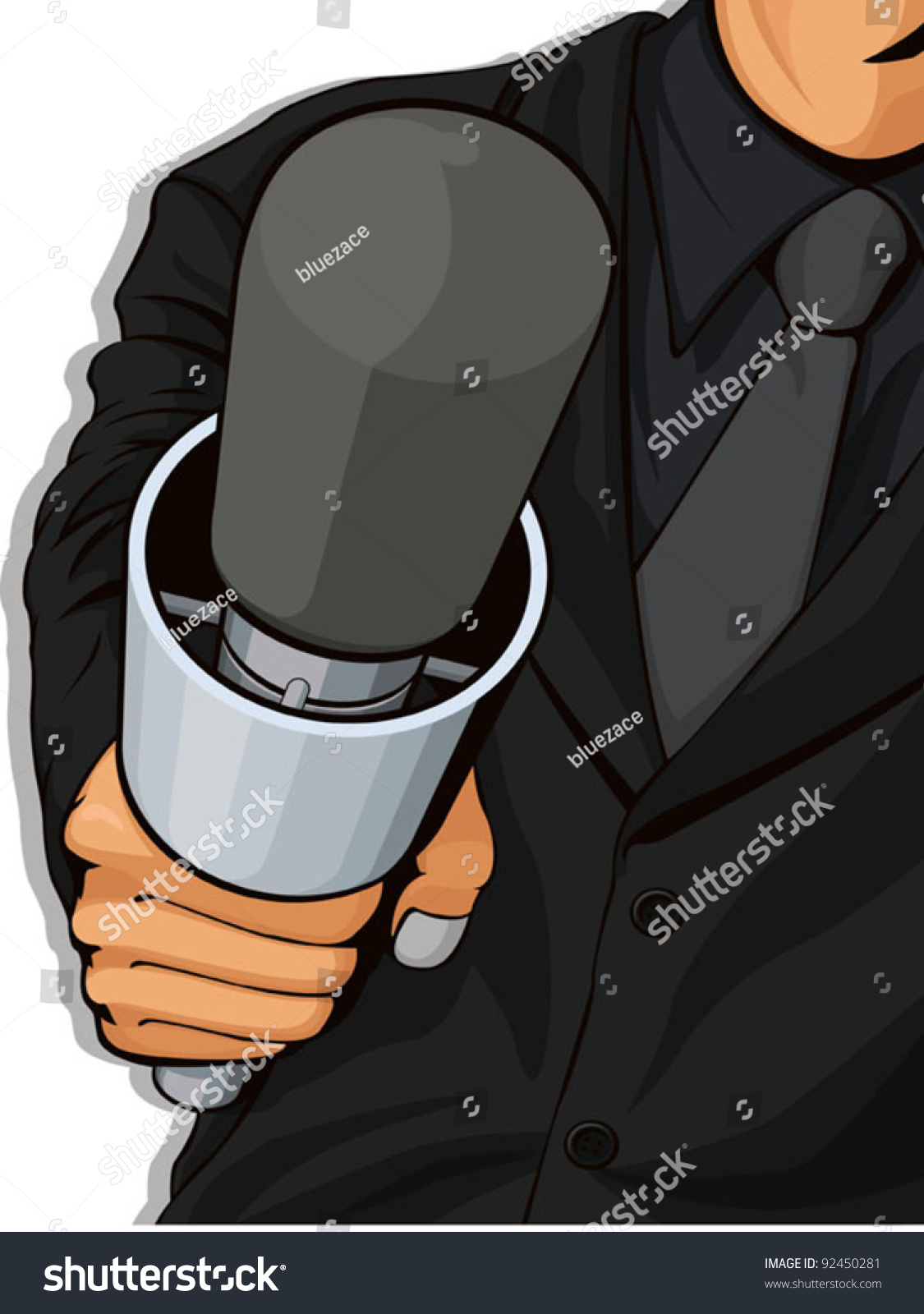 Host Holding Microphone Stock Vector (Royalty Free) 92450281 | Shutterstock