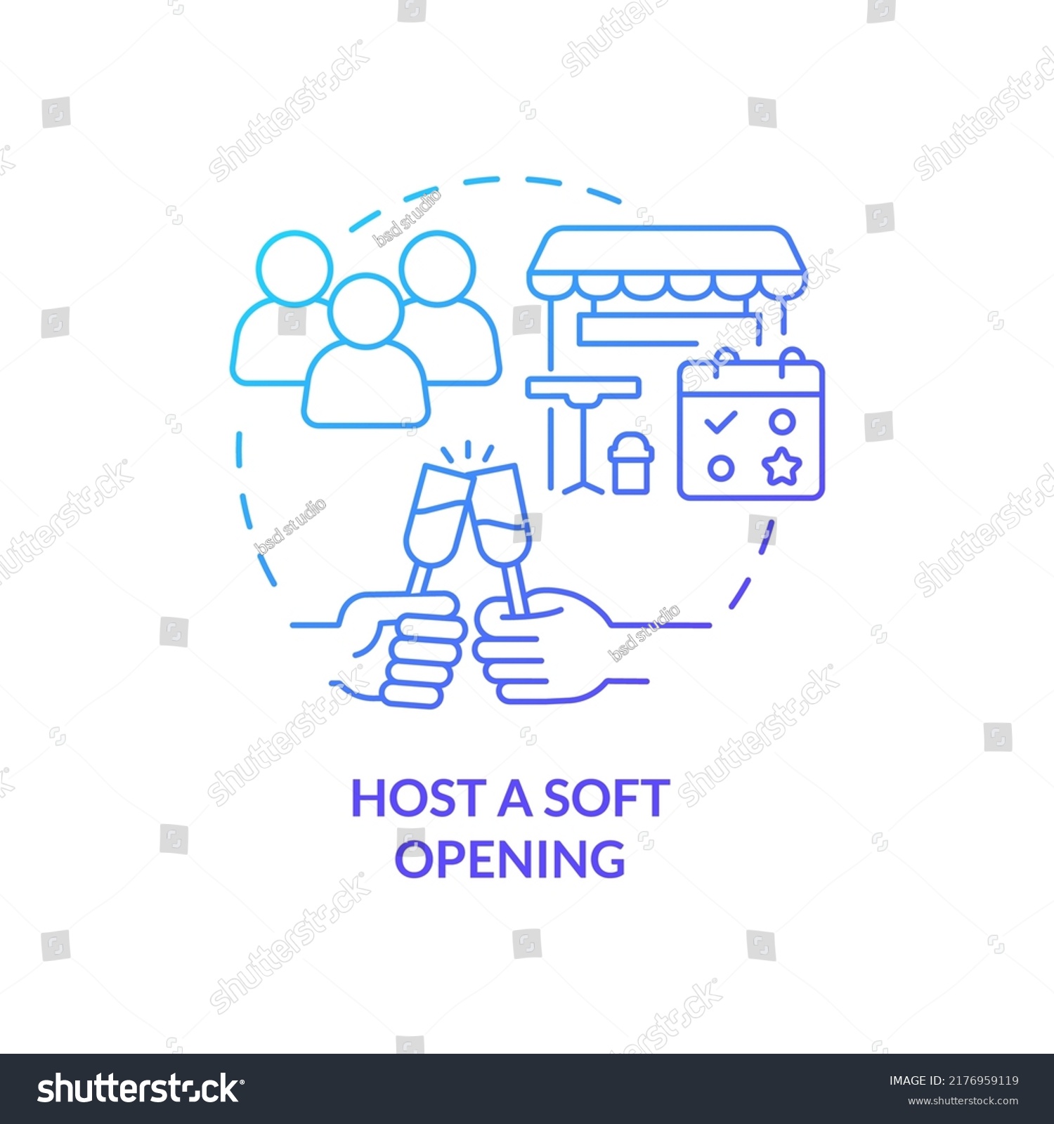 Host Soft Opening Blue Gradient Concept Stock Vector (Royalty Free ... Host Soft Opening Blue Gradient Concept Stock Vector (Royalty Free ...
