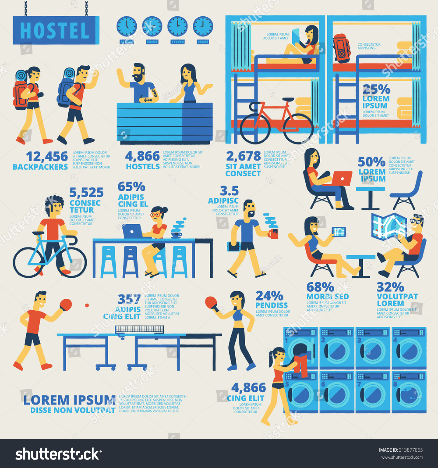 Hostel Infographics Stock Vector (Royalty Free) 313877855