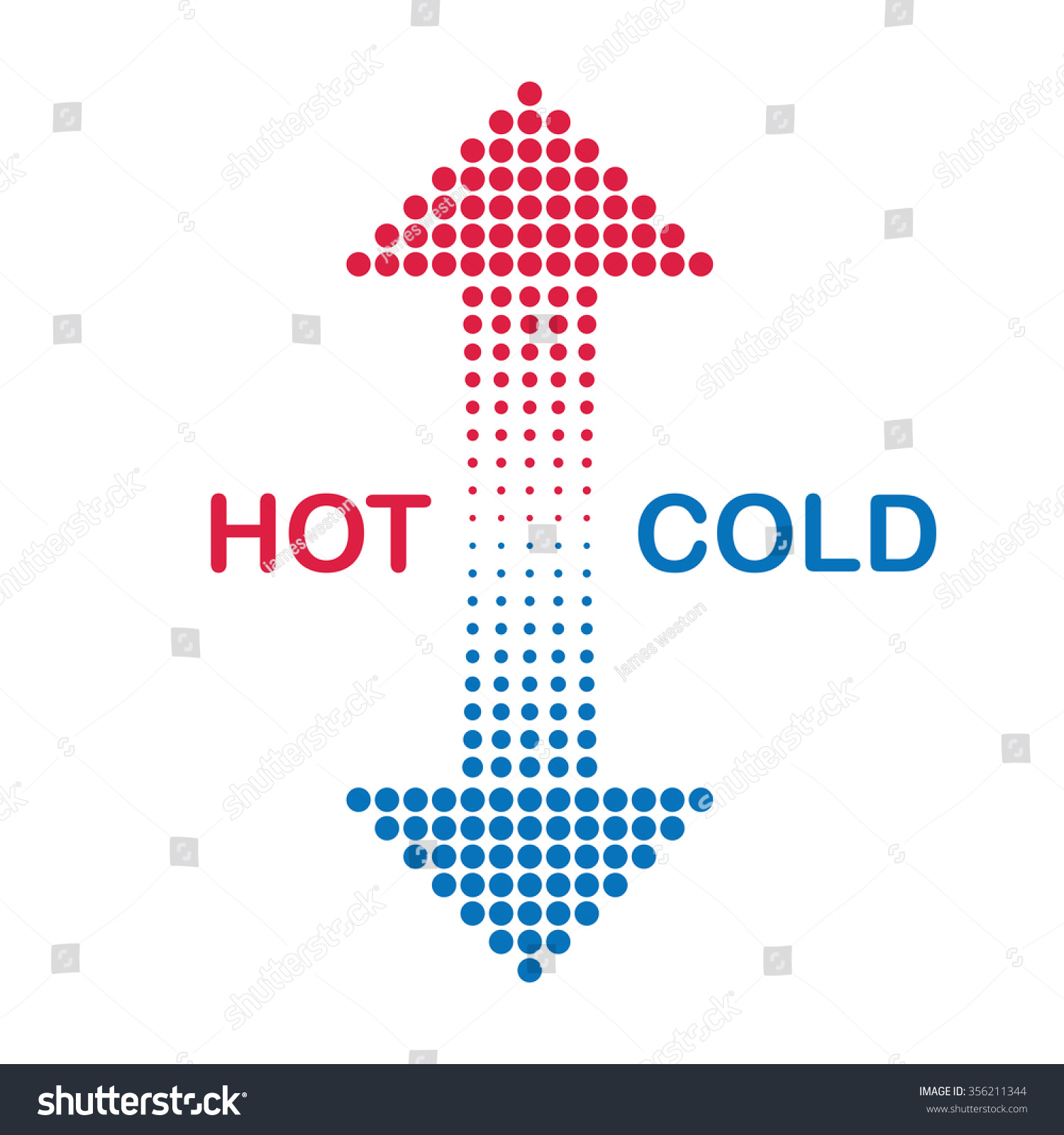 Hot And Cold Arrows Stock Vector Illustration 356211344 : Shutterstock