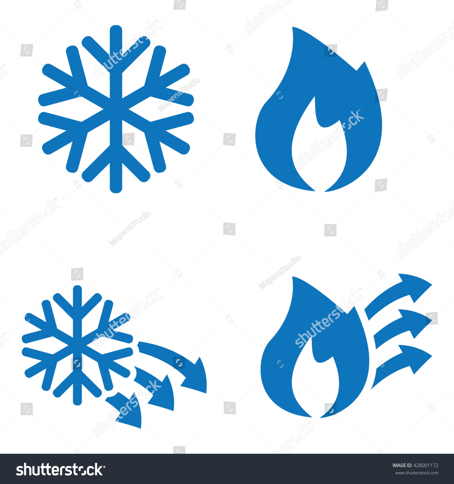 Hot Cold Icons Stock Vector Royalty Free 428001172 Shutterstock