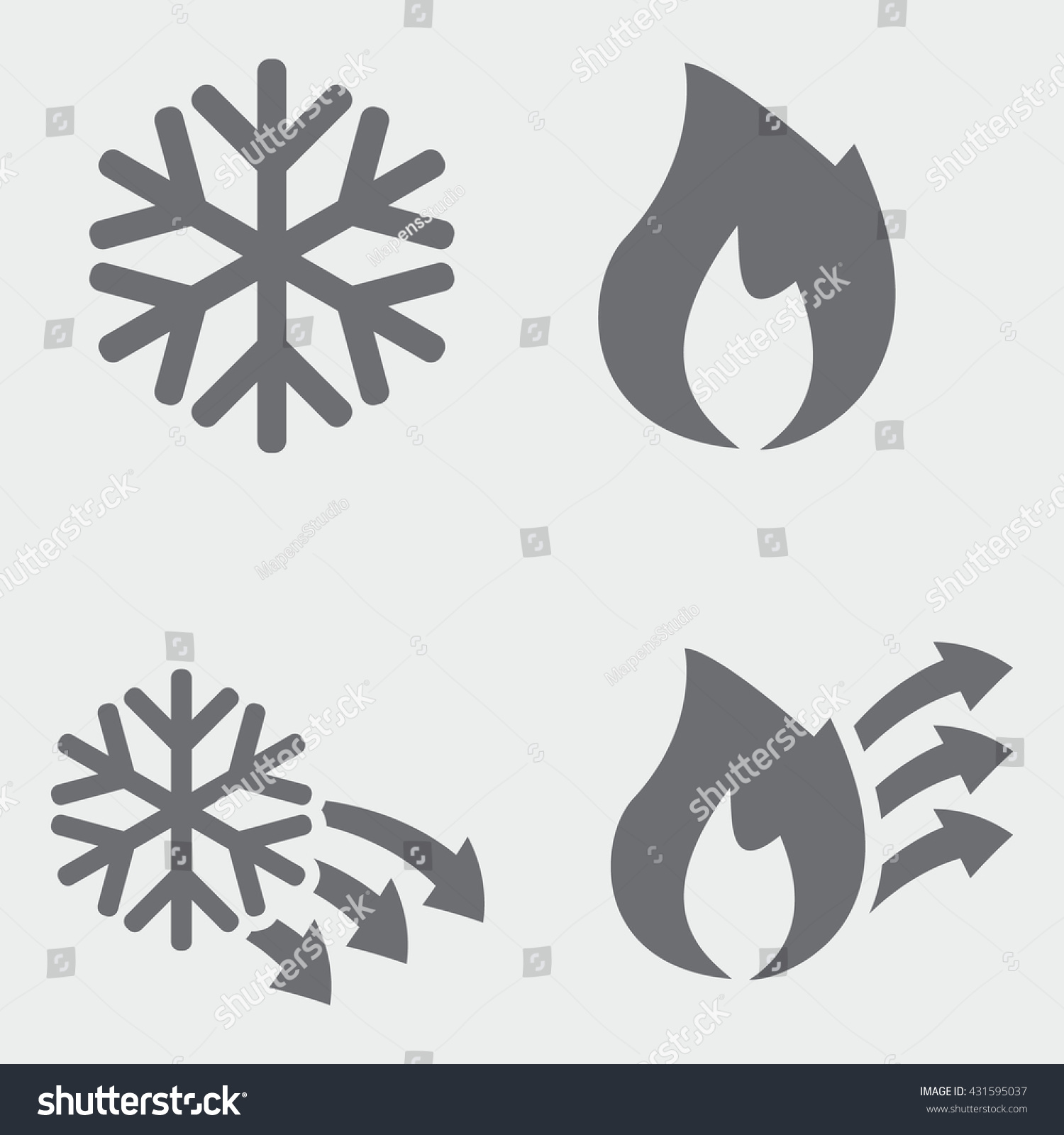 Hot Cold Icons Stock Vector (Royalty Free) 431595037