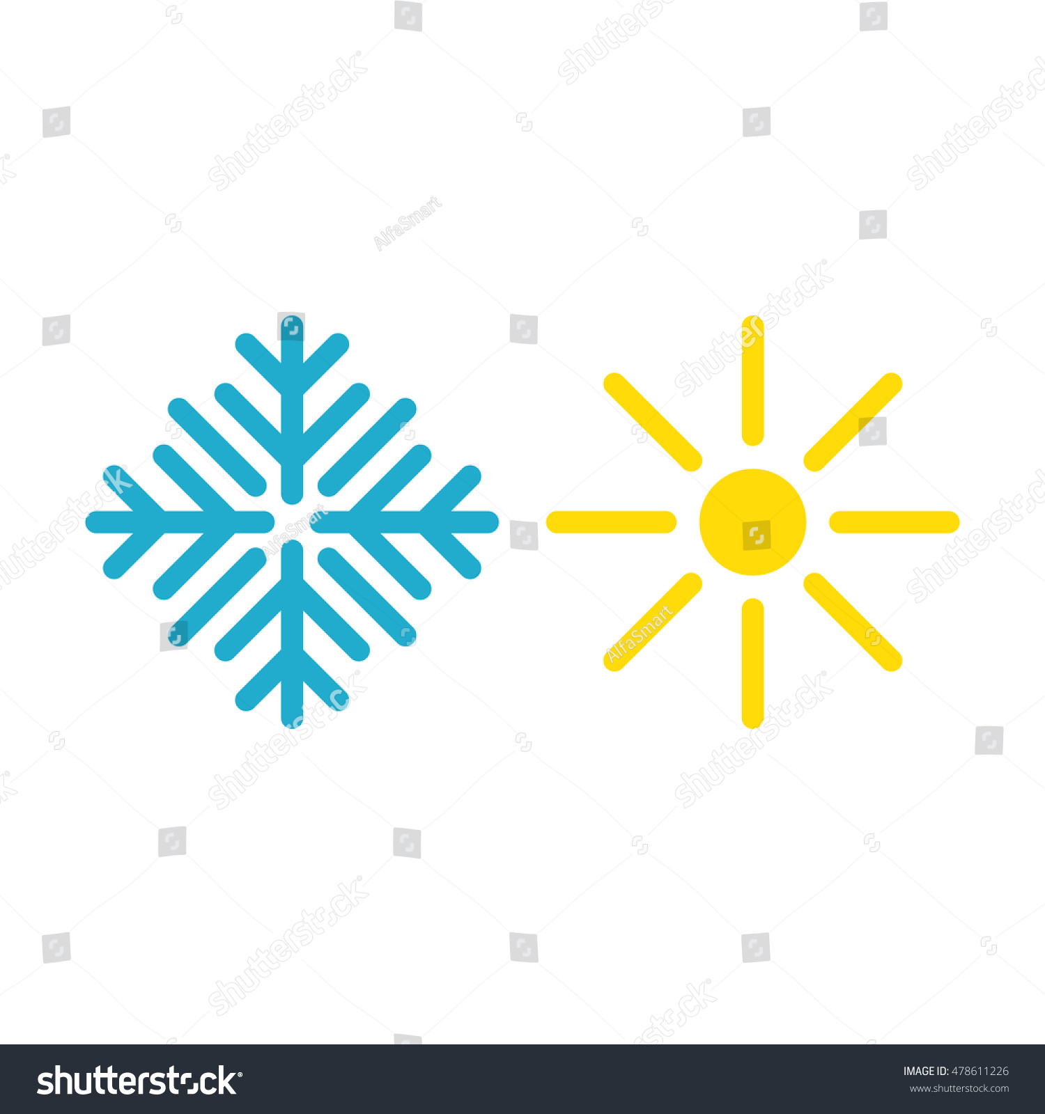 Vektor Stok Hot Cold Symbol (Tanpa Royalti) 478611226 | Shutterstock
