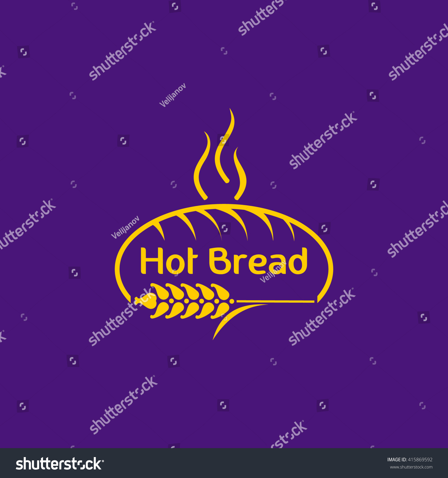 Hot Bread Logo Bread Wheat Stock Vector (Royalty Free) 415869592