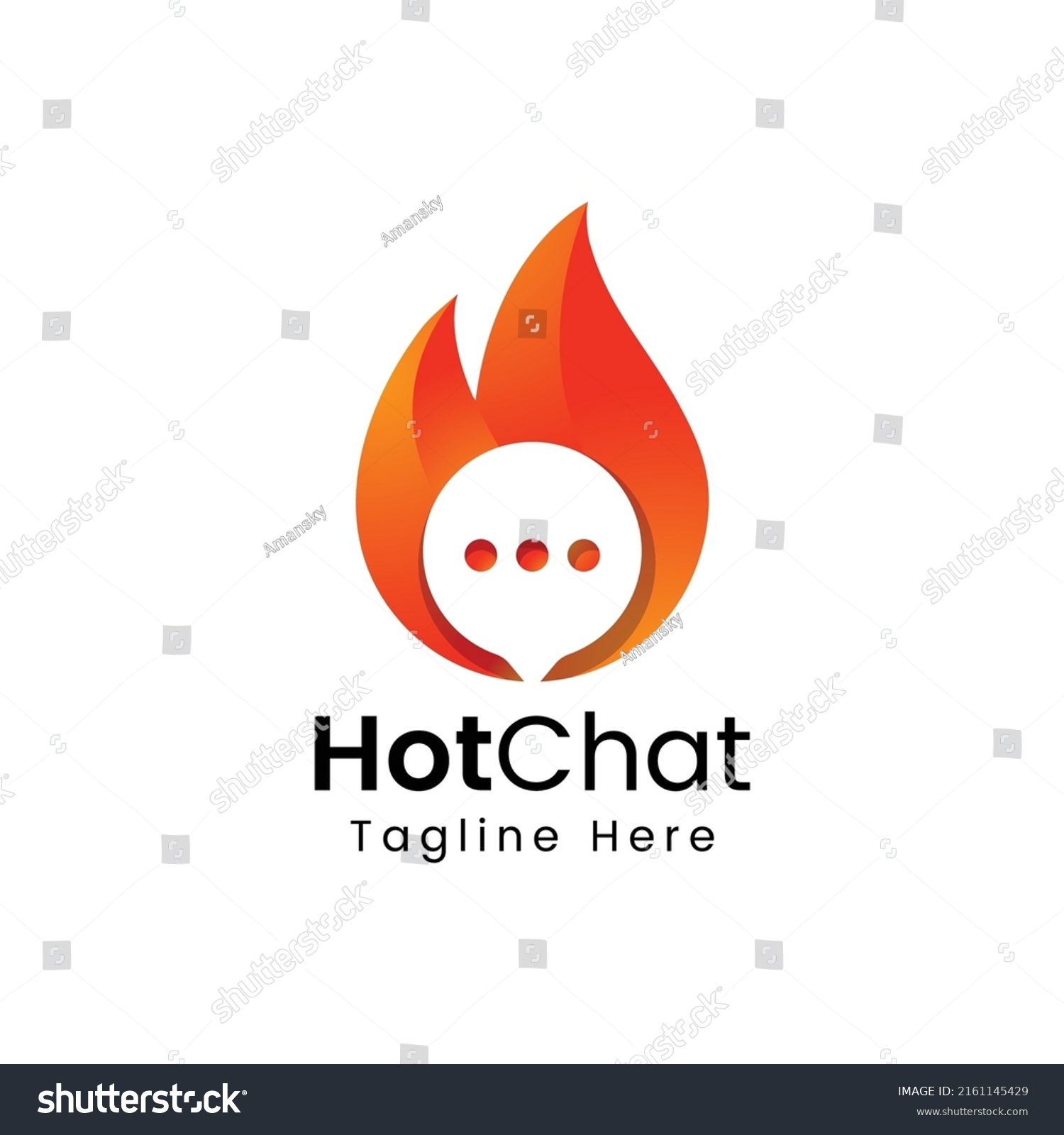 Hot Chat Hotline Fire Logo Icon Stock Vector (Royalty Free) 2161145429 ...