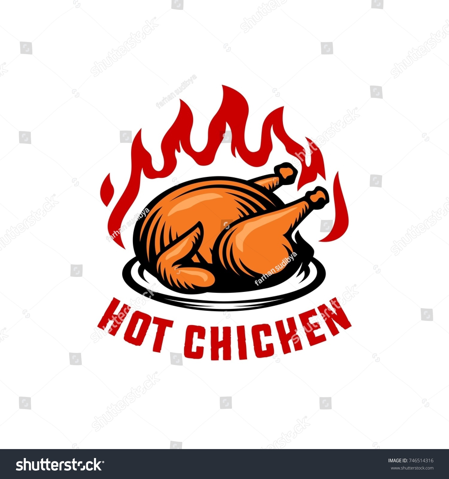 Hot Chicken Fire Logo Template Stock Vector (Royalty Free) 746514316 ...