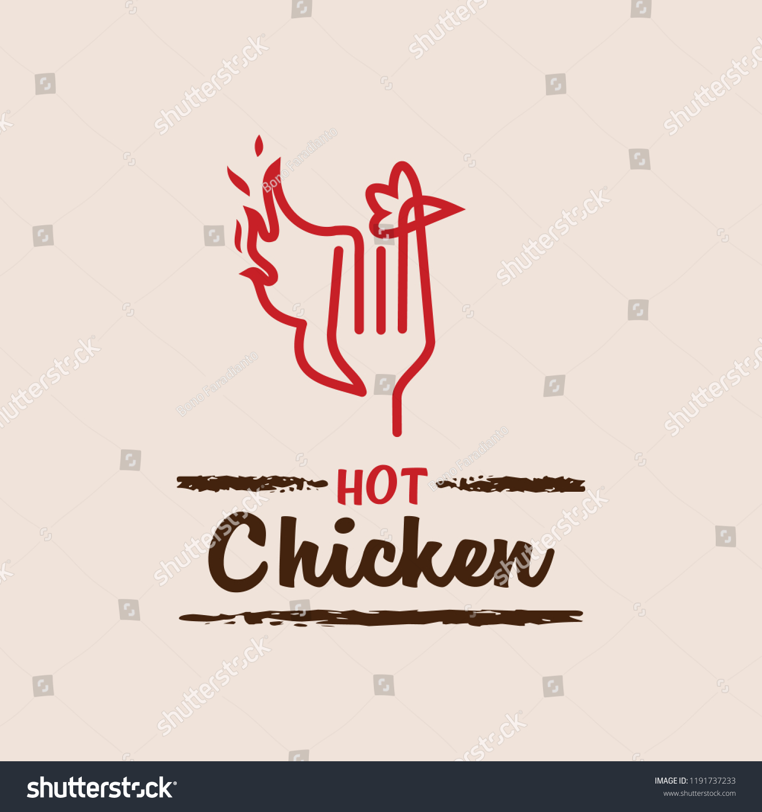 Hot Chicken Logo Stock Vector (Royalty Free) 1191737233