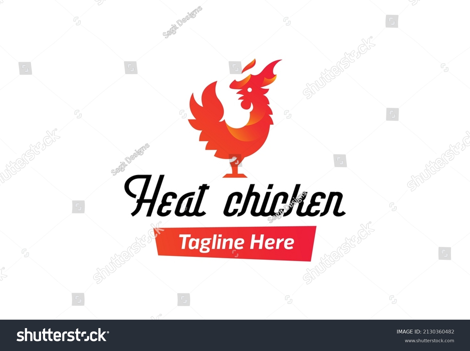 Hot Chicken Logo Design Concept Stock Vector (Royalty Free) 2130360482 ...
