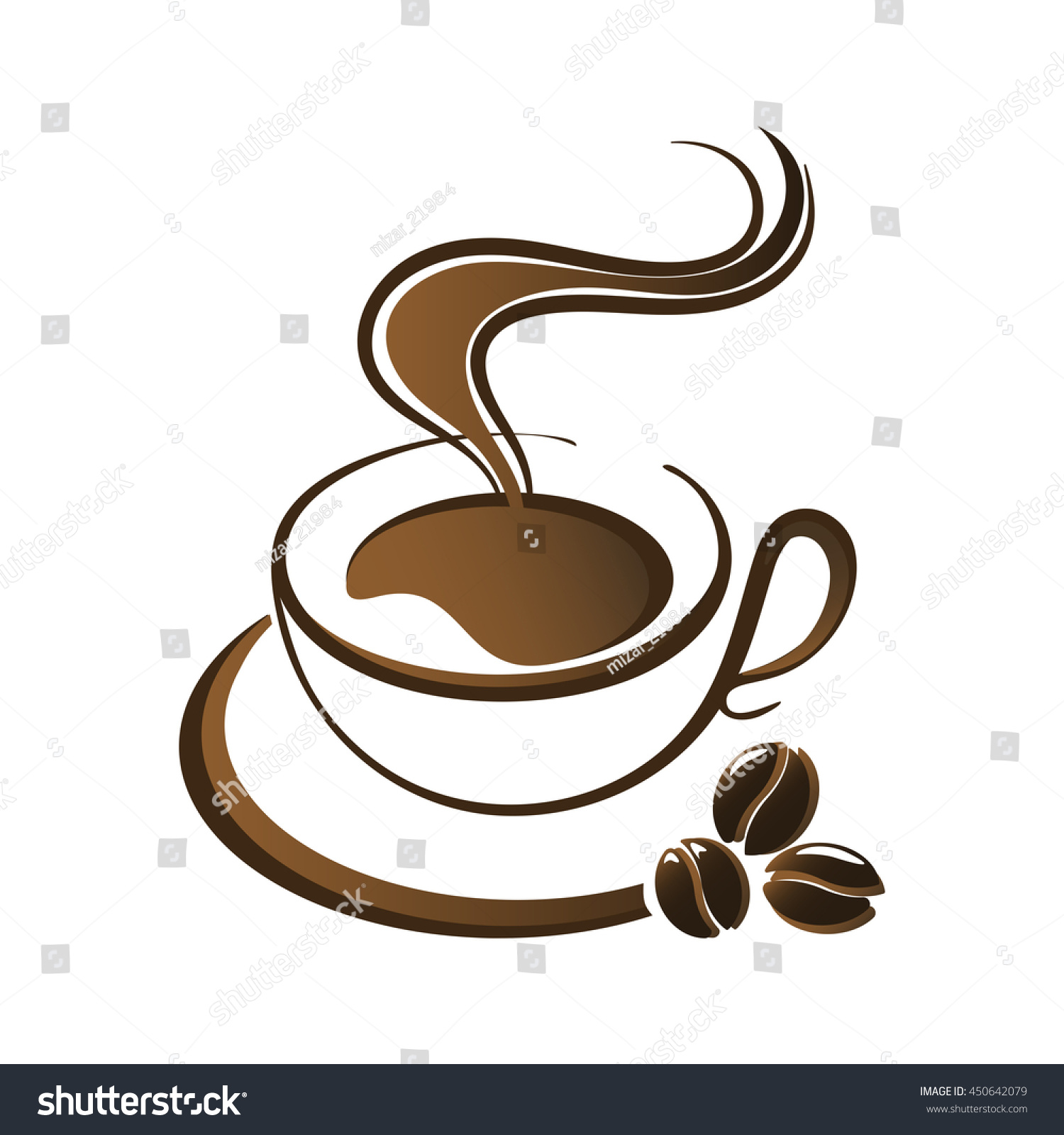 Hot Coffee Cup Vector On White Stock Vector (Royalty Free) 450642079 ...