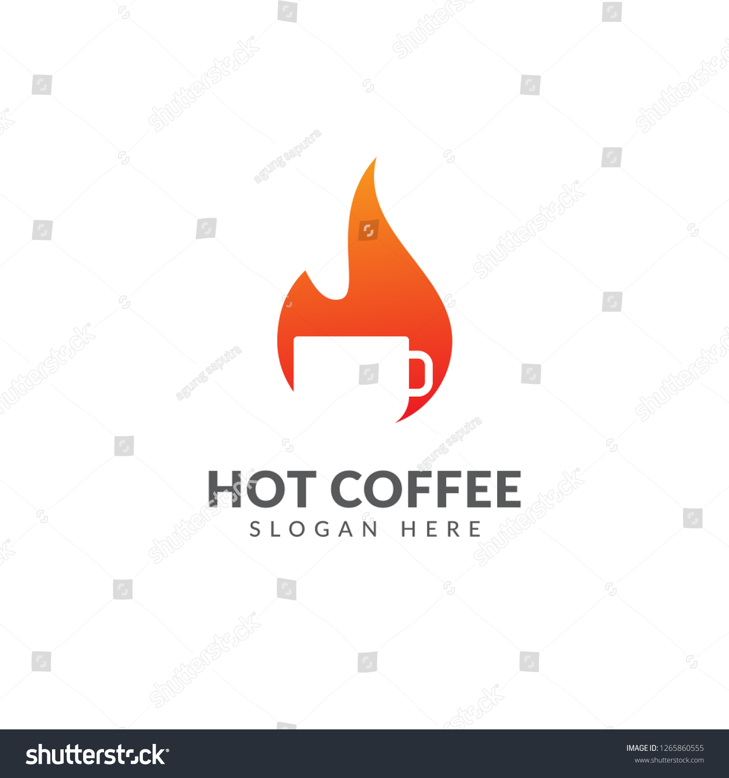 Hot Coffee Logo Template Stock Vector (Royalty Free) 1265860555
