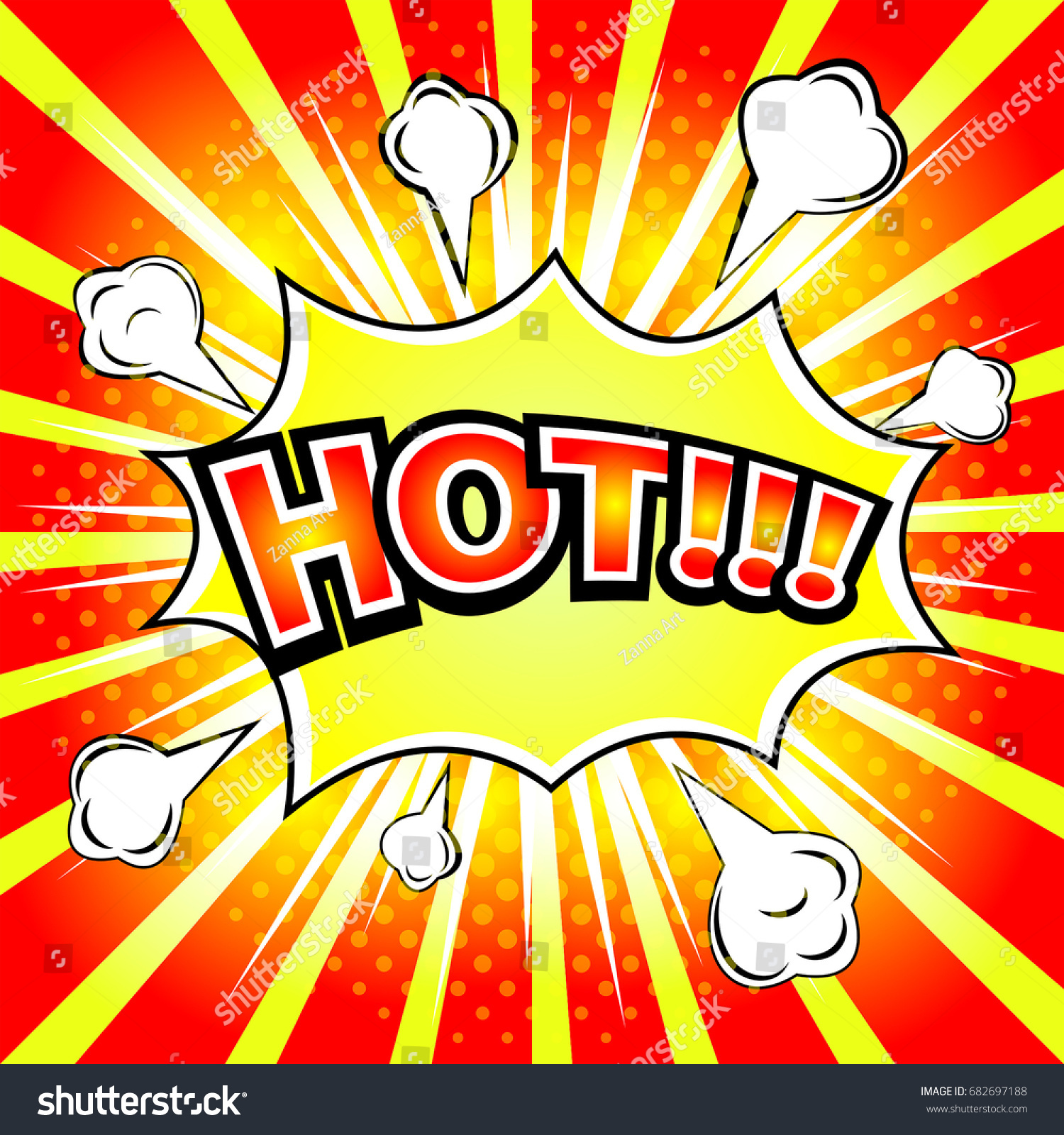 Hot Comic Book Explosion Vector Illustration Stock Vector (Royalty Free ...