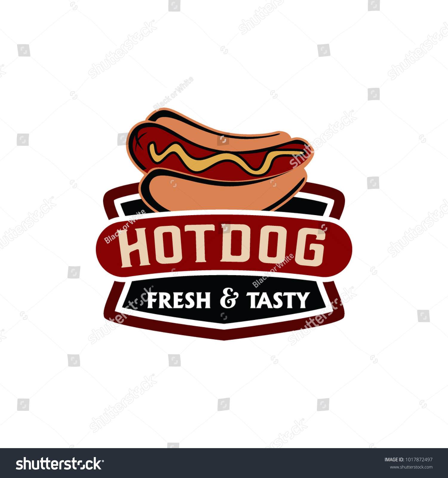 Hot Dog Logo Vector: vector de stock (libre de regalías) 1017872497 ...