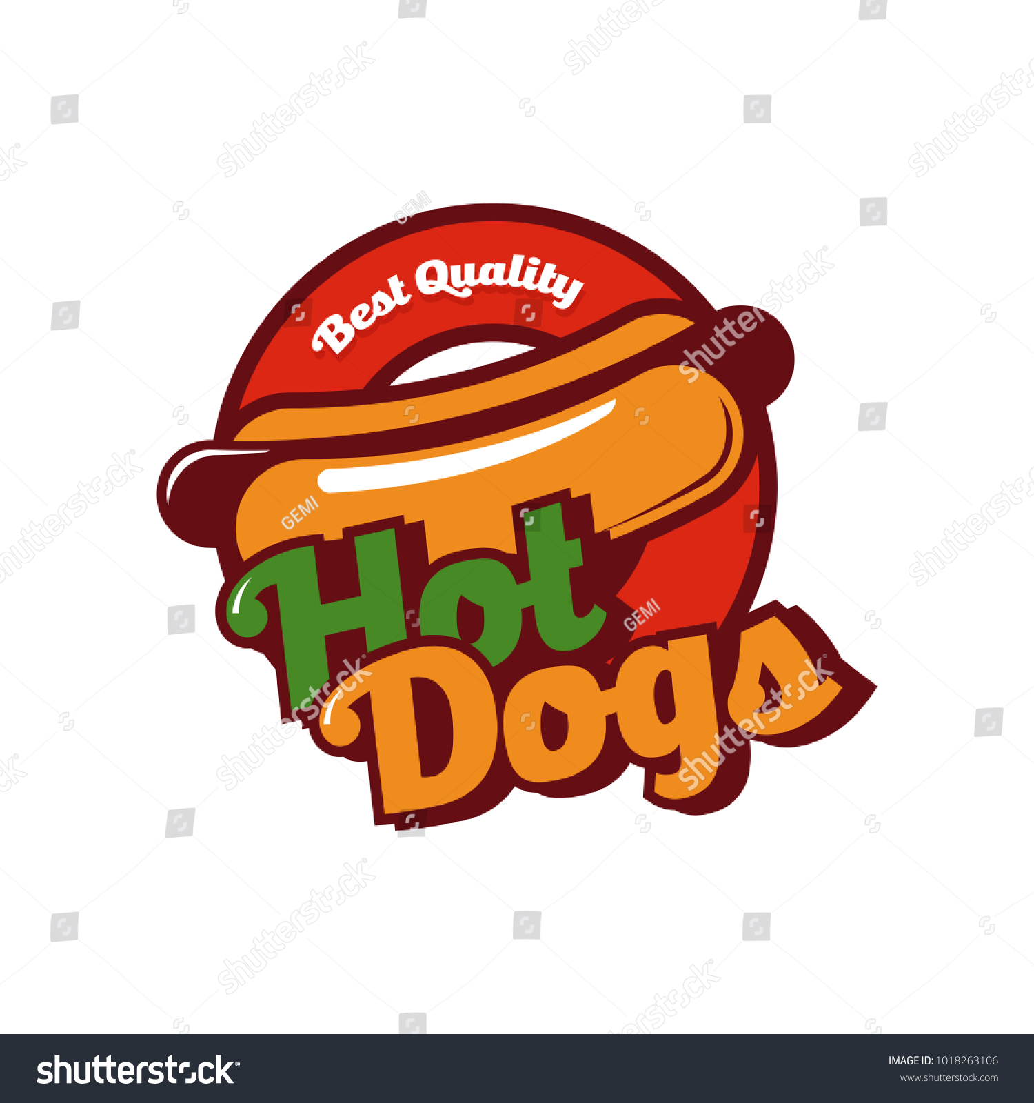 Hot Dog Logo Vector Stock Vector (Royalty Free) 1018263106 | Shutterstock