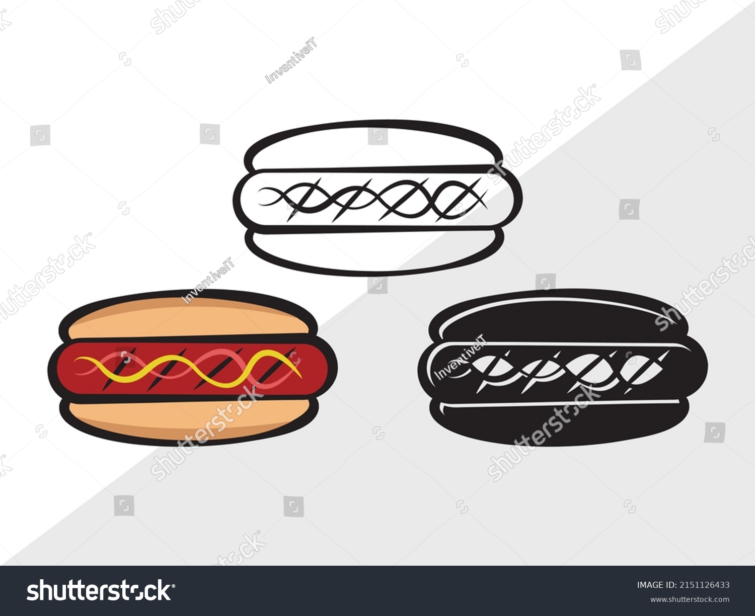 Hot Dog Printable Vector Illustration Stock Vector (Royalty Free ...