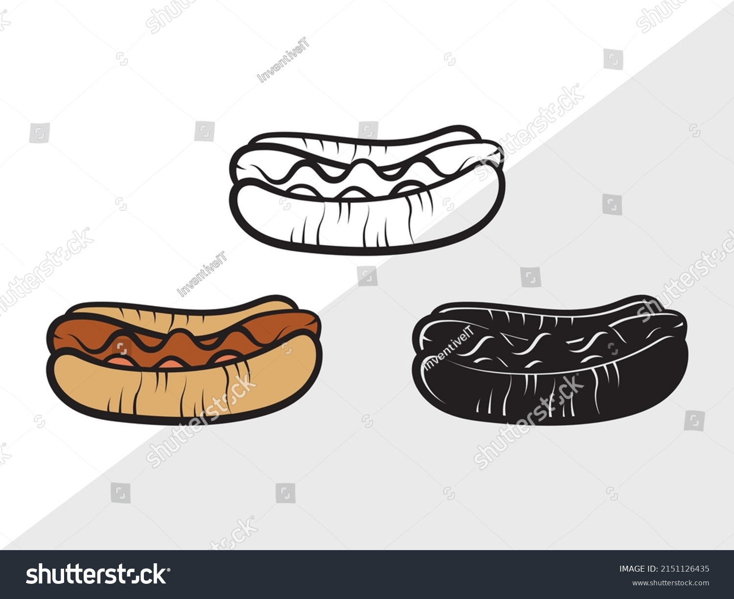 Hot Dog Printable Vector Illustration Stock Vector (Royalty Free ...