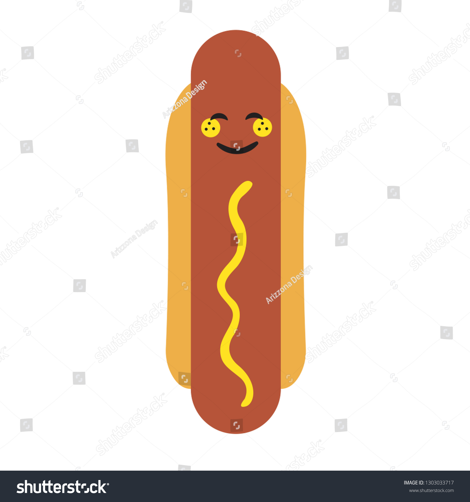 Hot Dog Smile Vector Stock Vector (Royalty Free) 1303033717