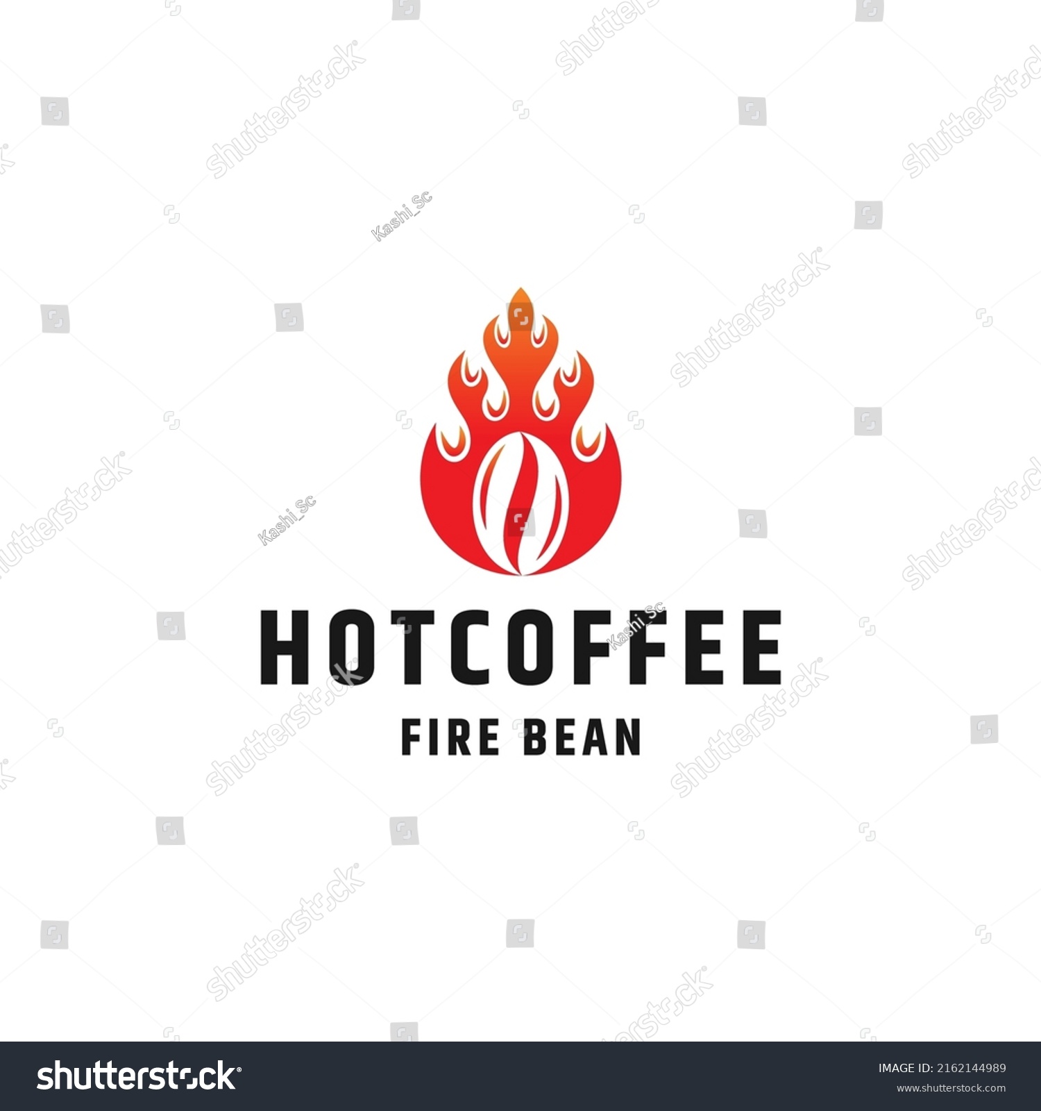 Hot Fire Coffee Beans Logo Icon Stock Vector (Royalty Free) 2162144989 ...